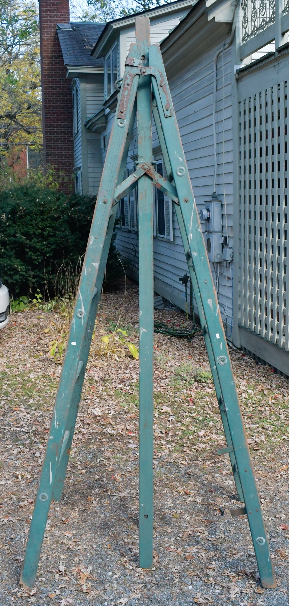 Antique Folding Apple Ladder In Green Paint (CTF40) #53380 ...