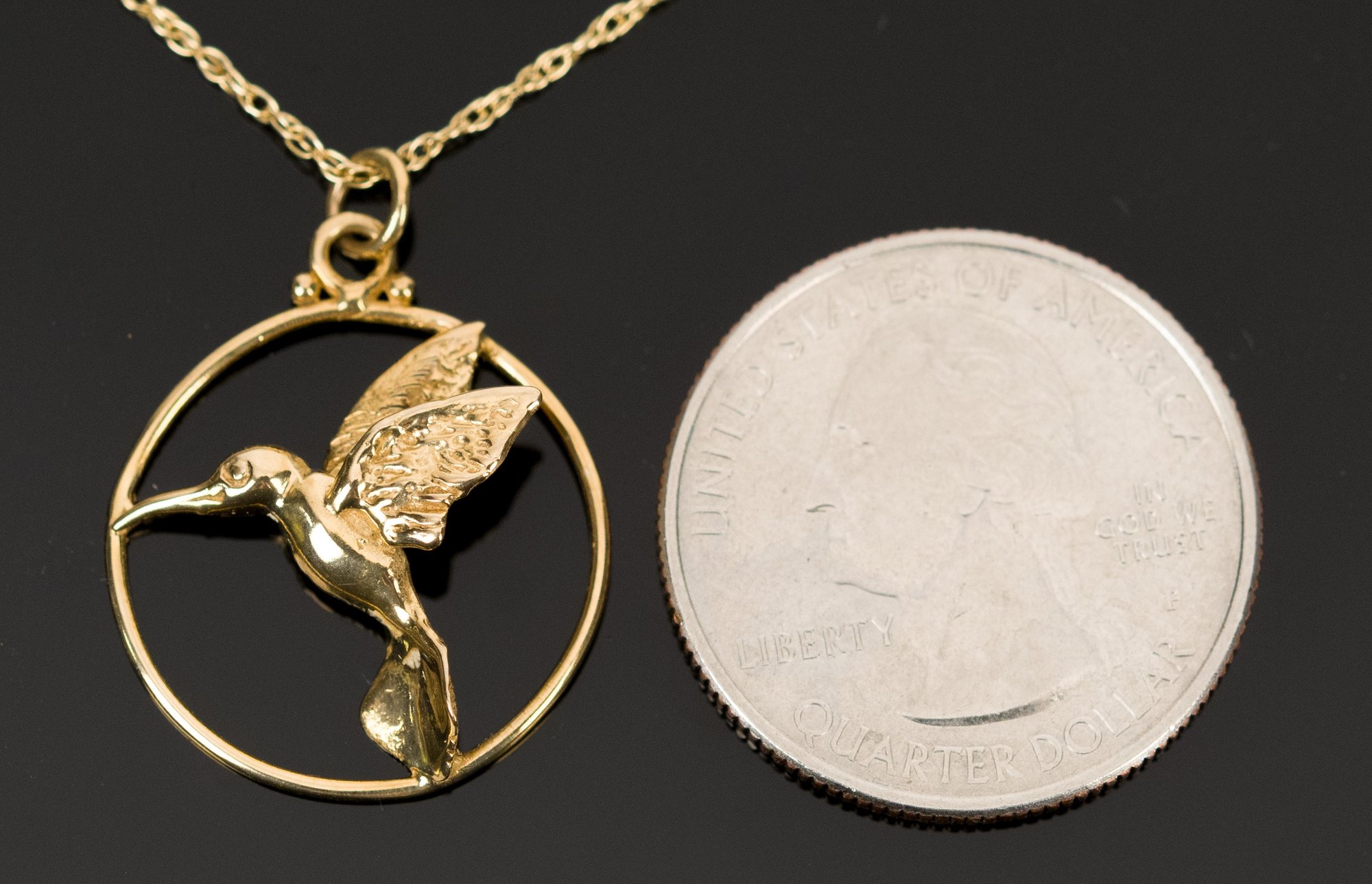 14k Gold Hummingbird Pendant & Chain (CTF10) #54545 | Auctionninja.com