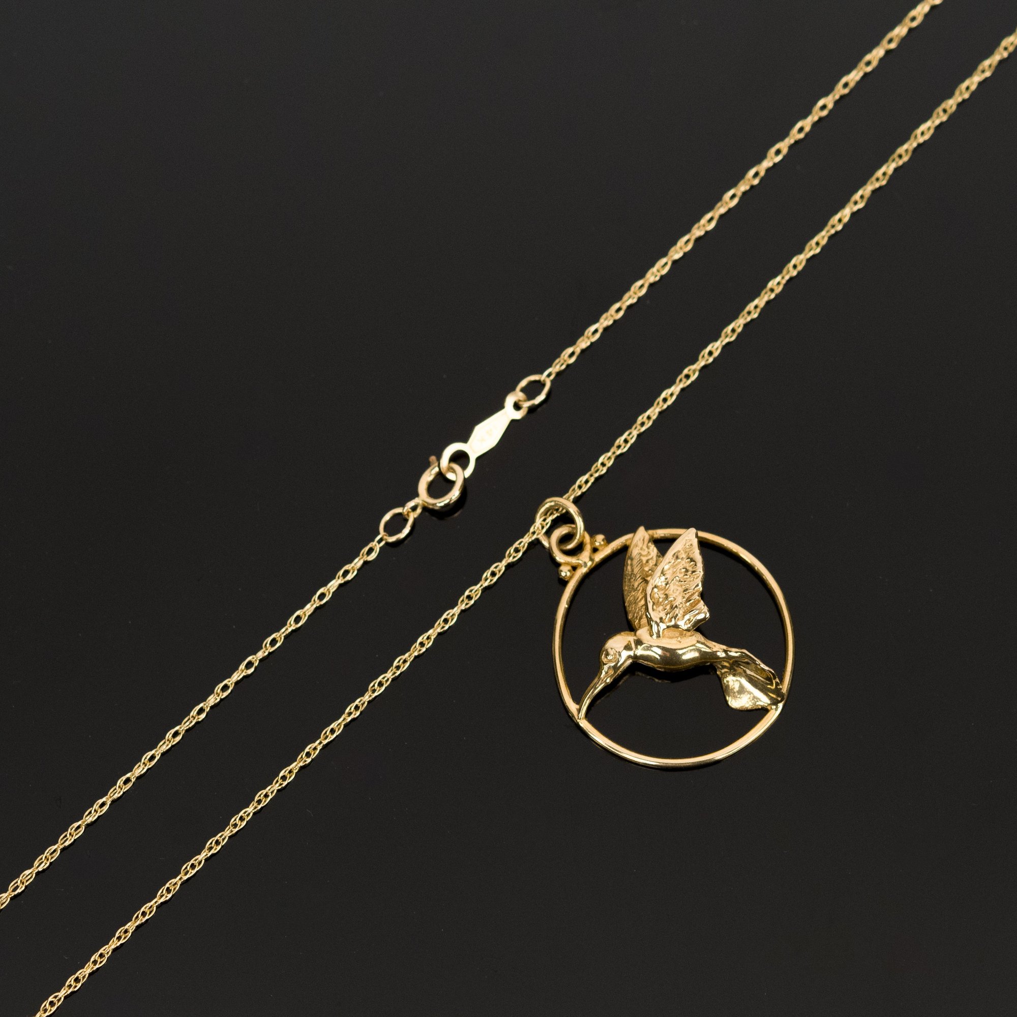 14k Gold Hummingbird Pendant & Chain (CTF10) #54545 | Auctionninja.com