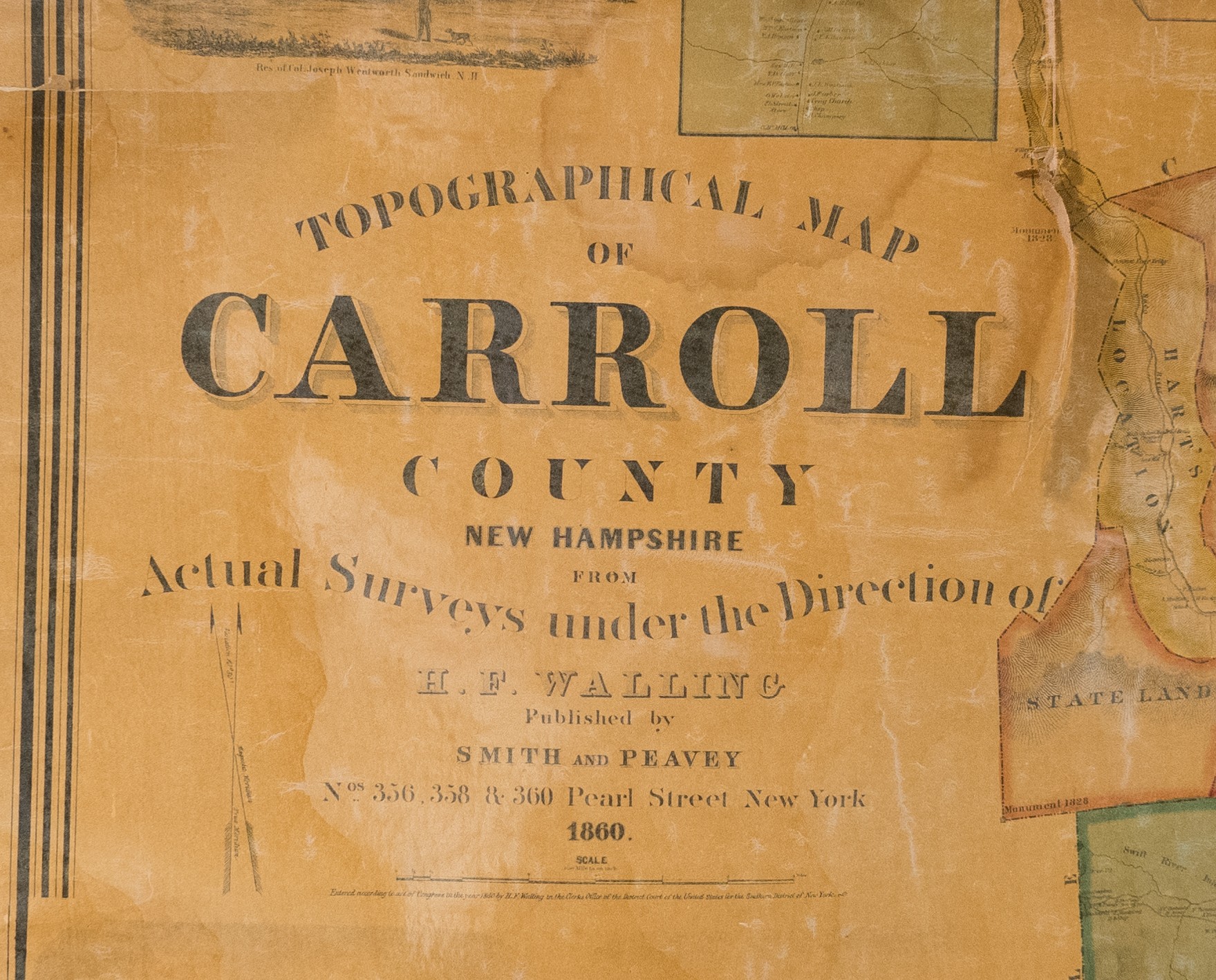 1860 Carrol County NH Map (CTF20) #49826 | Auctionninja.com