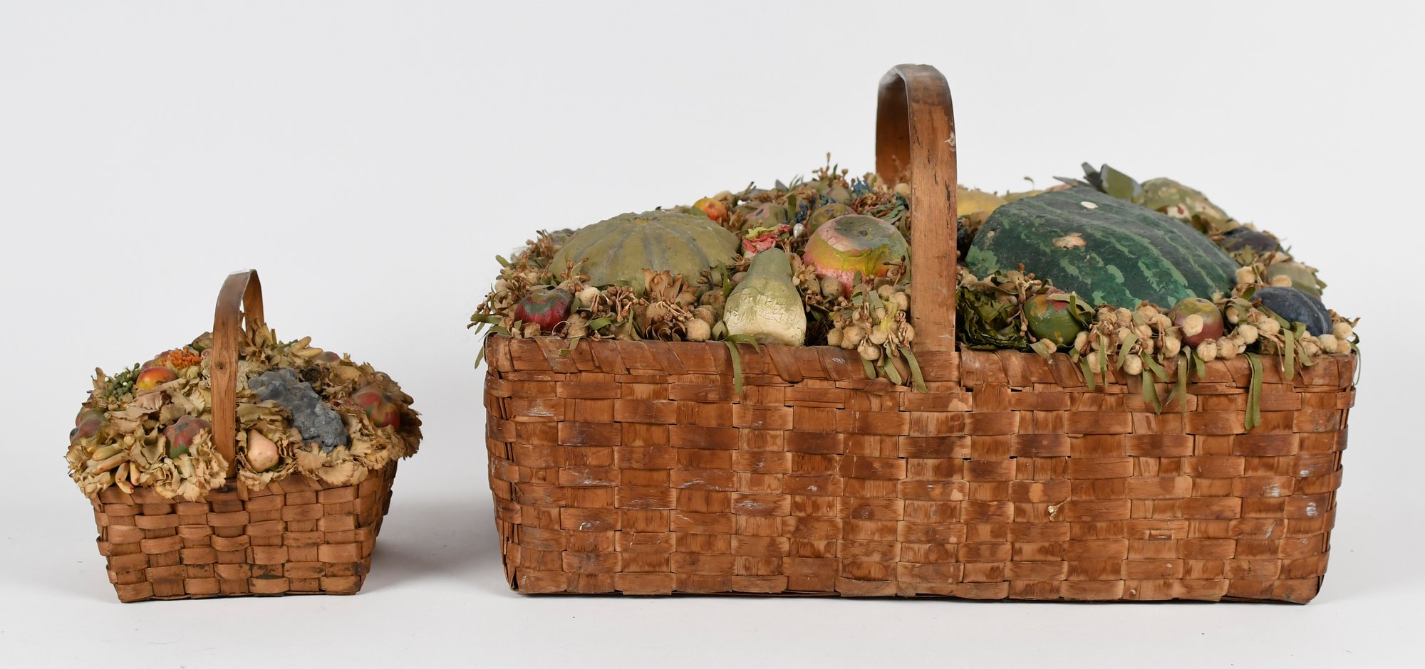 Two Doris Stauble Baskets W/ Flowers & Fruit (CTF10) #36377 ...