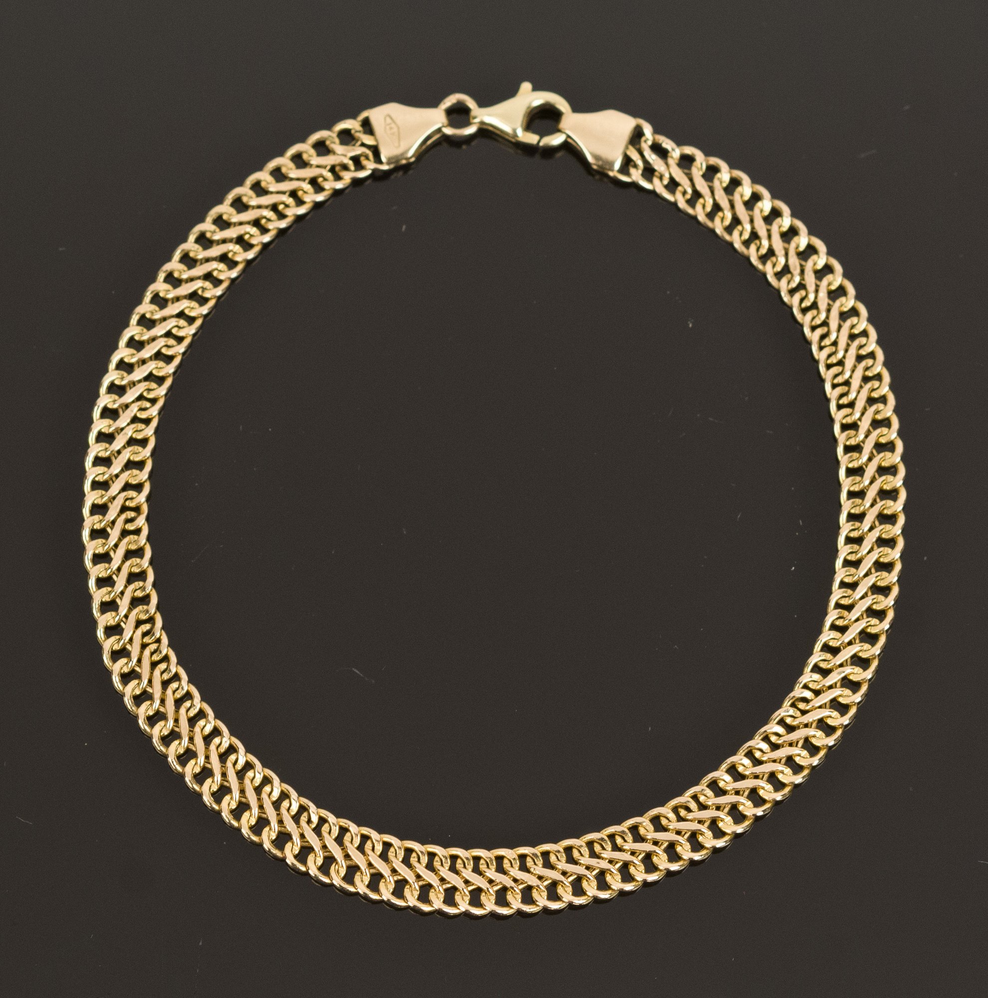 Italian Milor 14k Gold Flat Link Bracelet (CTF10) #48660 | Auctionninja.com