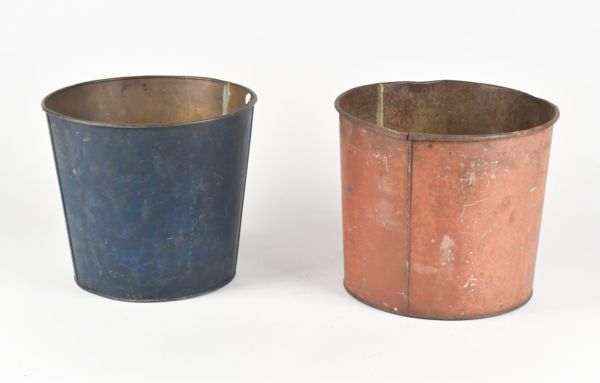 Two Antique Painted Sap Buckets & Toleware Wine Basket (CTF10) #36256 ...