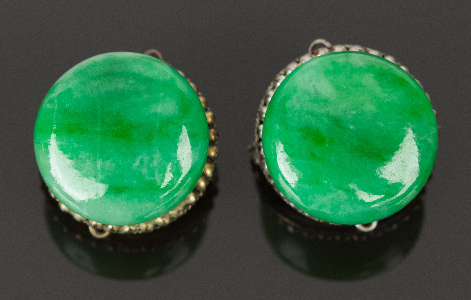 Vintage Chinese Jade Button Pins (CTF10) #44446 | Auctionninja.com