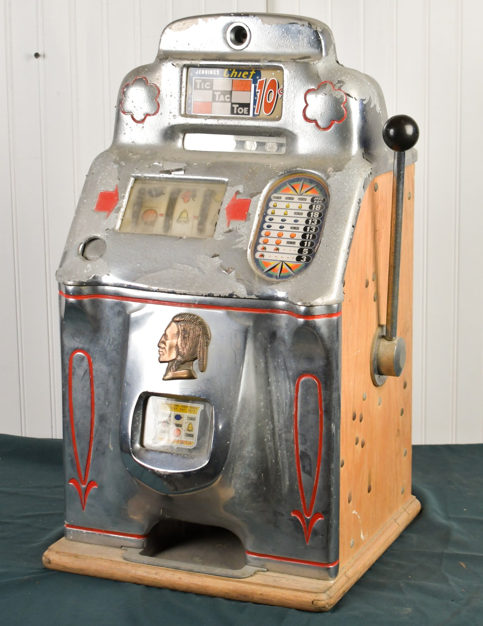 Vintage Jennings Chief Tic Tac Toe Slot Machine (CTF20) #46956 ...