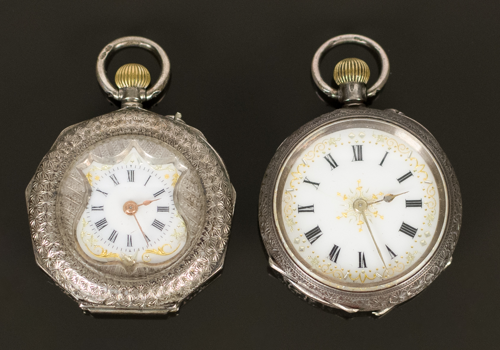 Two Sterling Silver Antique Pocket Or Pendant Watches (CTF10) #44775 ...