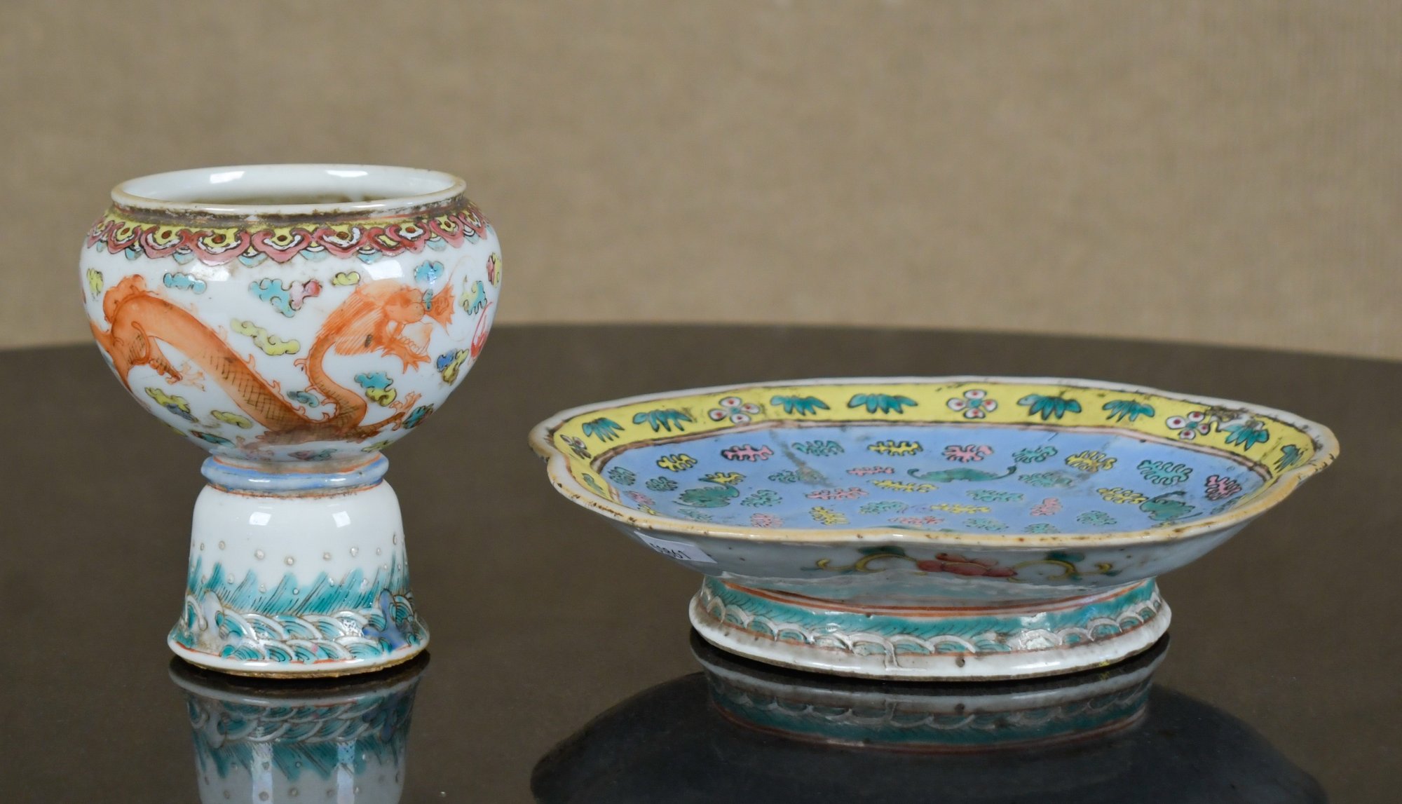 Chinese Porcelain Stem Cup And Plate (CTF10) #51861 | Auctionninja.com