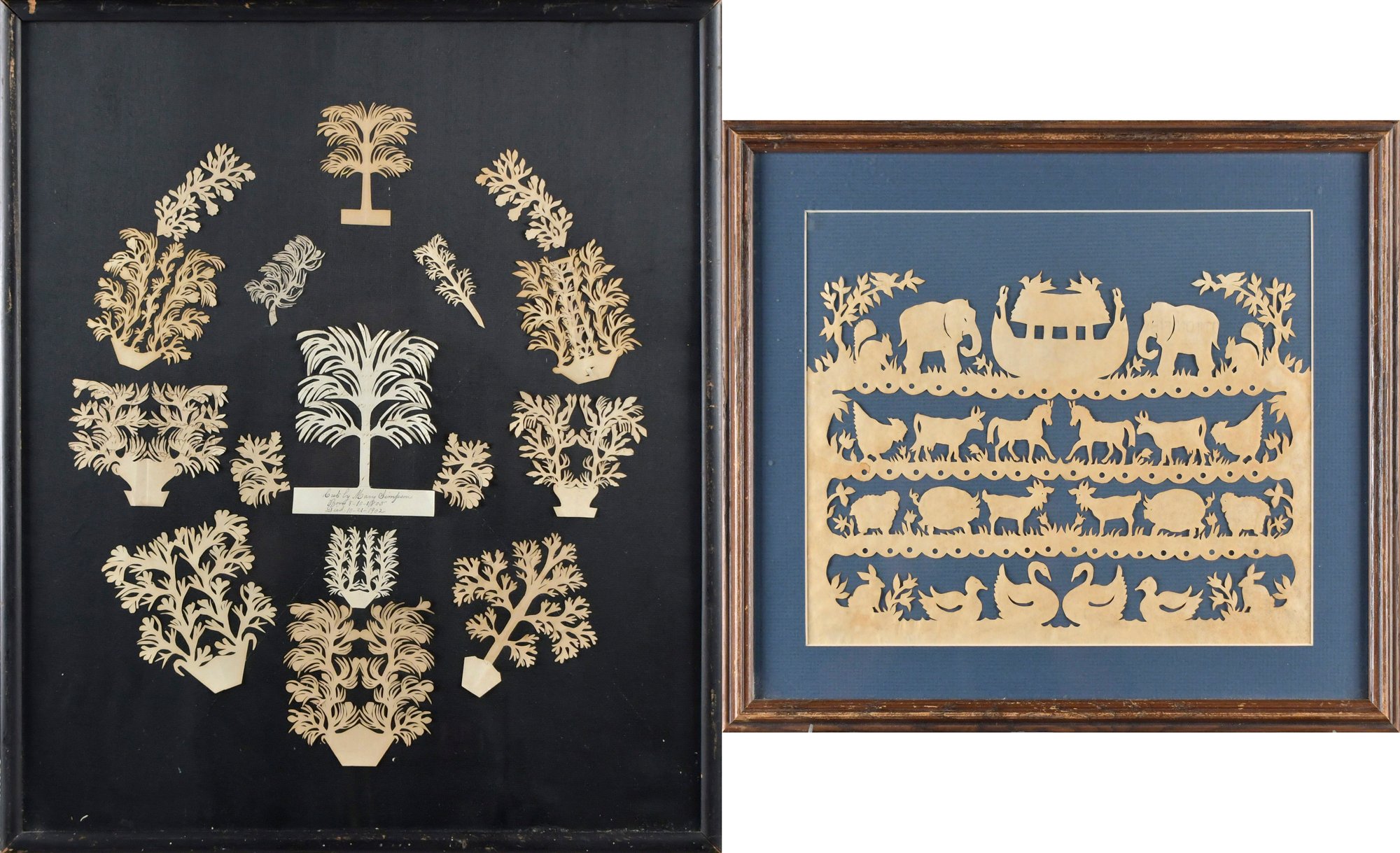 Two Antique Cut Paper Scherenschnitte (CTF10) #40150 | Auctionninja.com