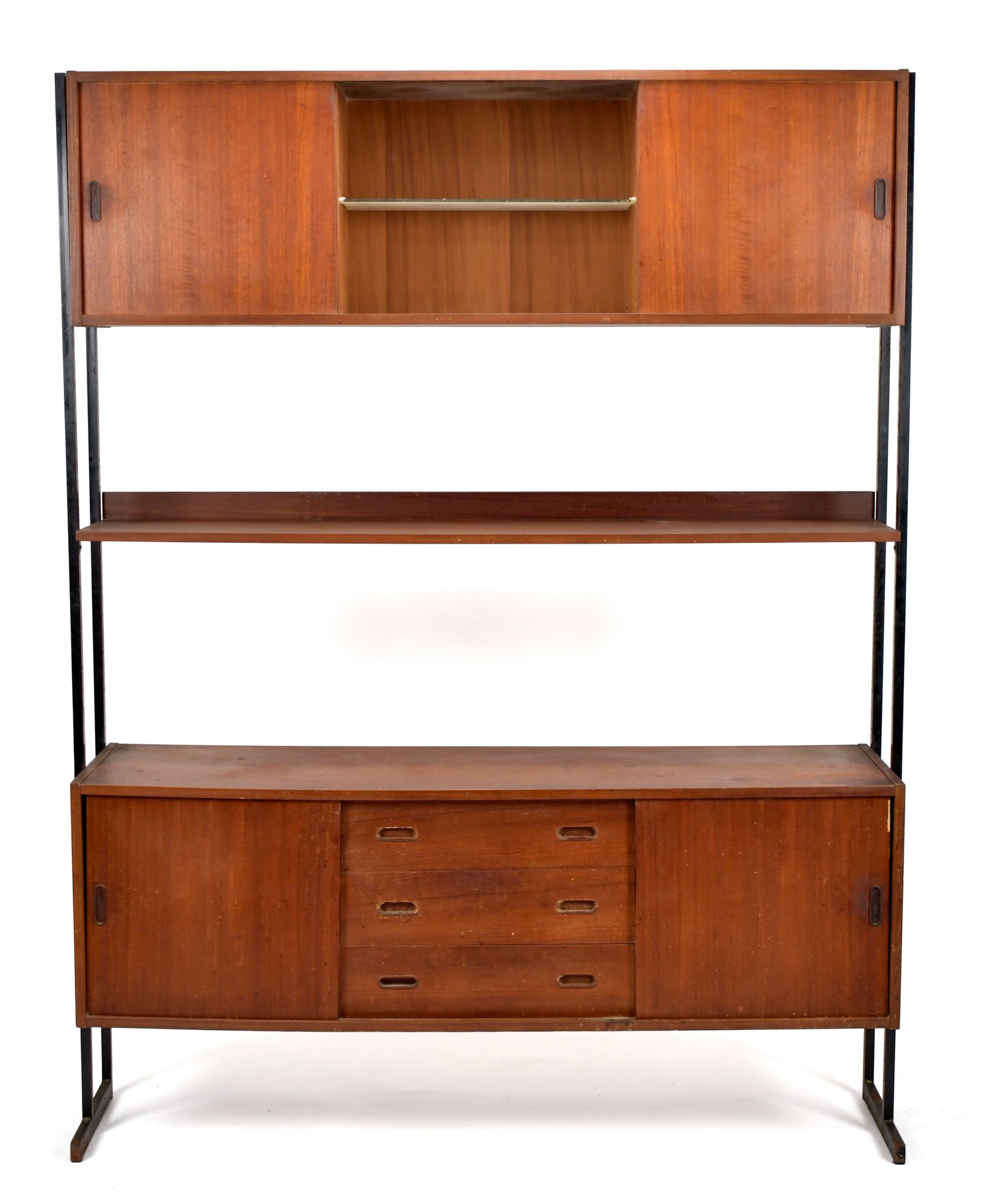 Mid-Century Times Furnishings Teak And Steel Wall Unit (CTF50) #24048 ...