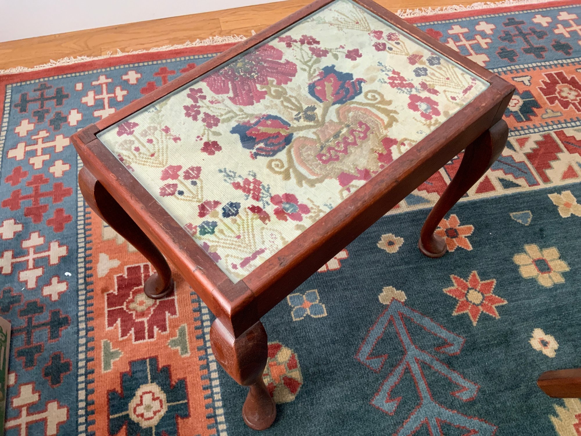 Antique Framed Needlework Side Table (CTF20) #42845 | Auctionninja.com