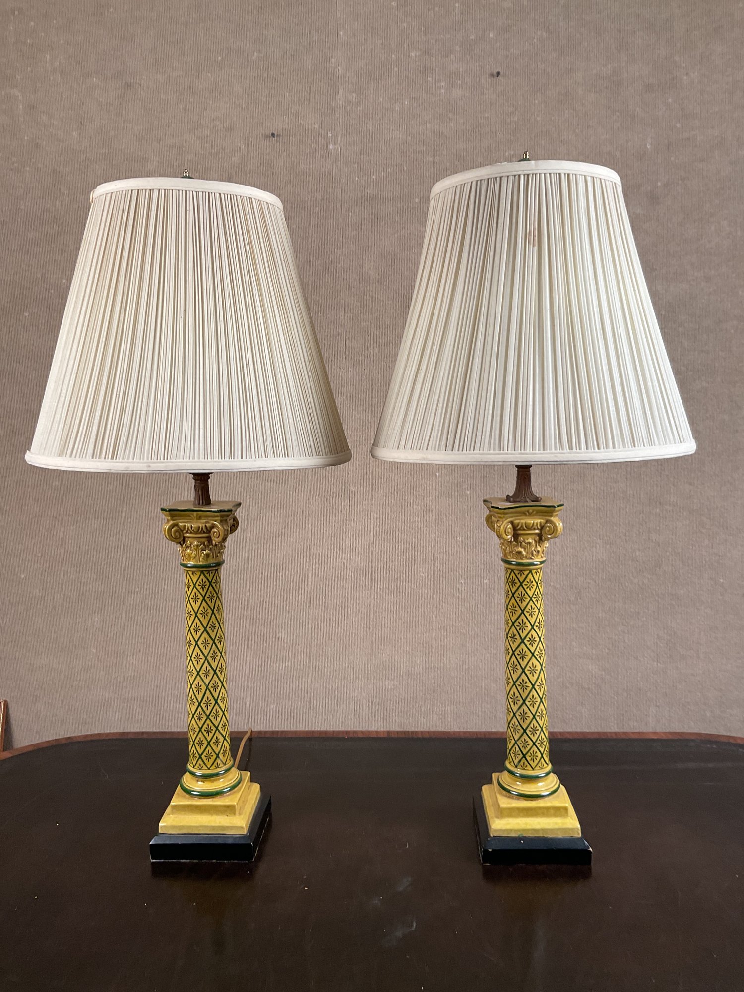 Rare Deruta Glazed Columnar Lamps (CTF20) #43709 | Auctionninja.com