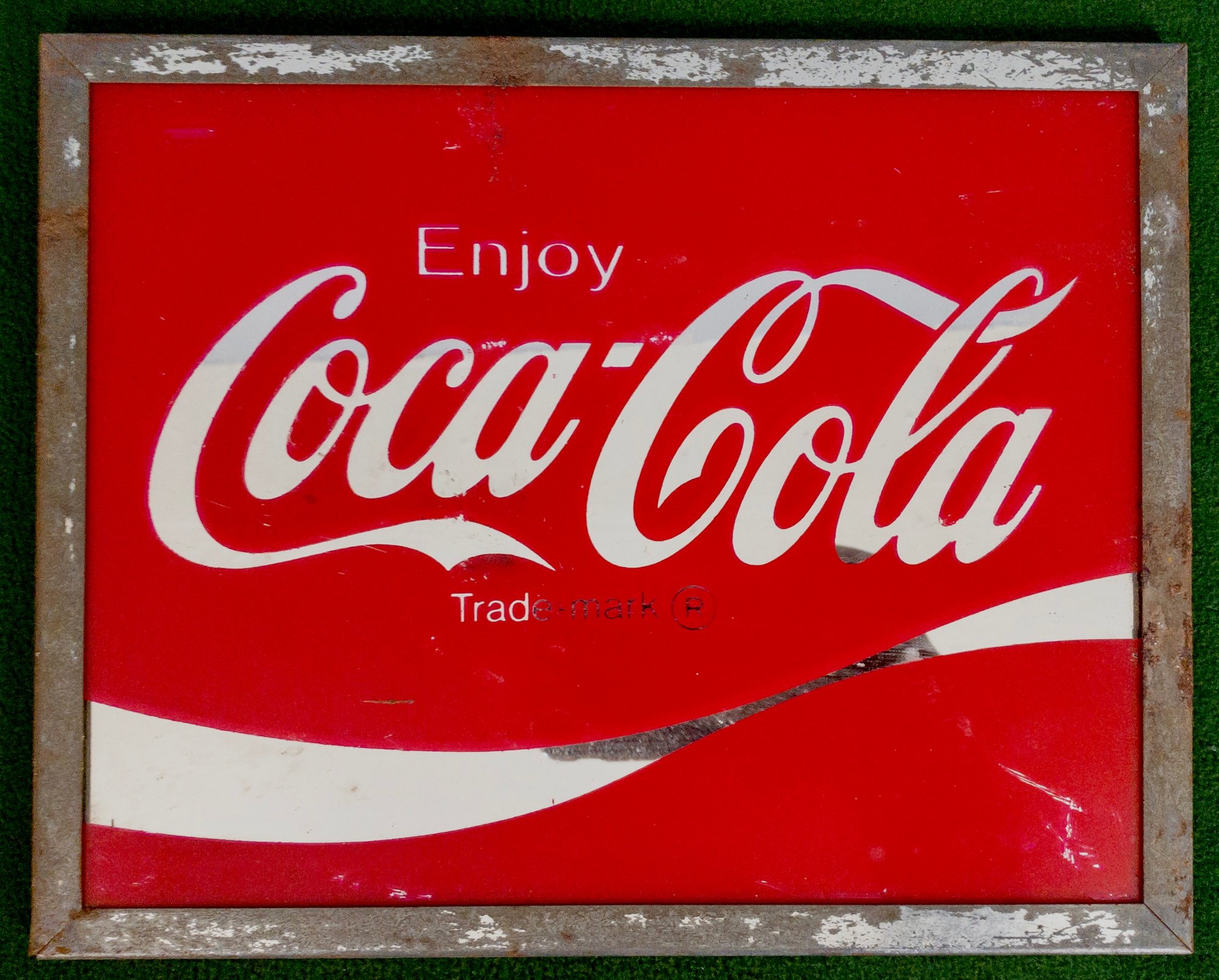 Coca-Cola Metal Framed Mirror Sign - Classic Vintage Advertising Piece ...