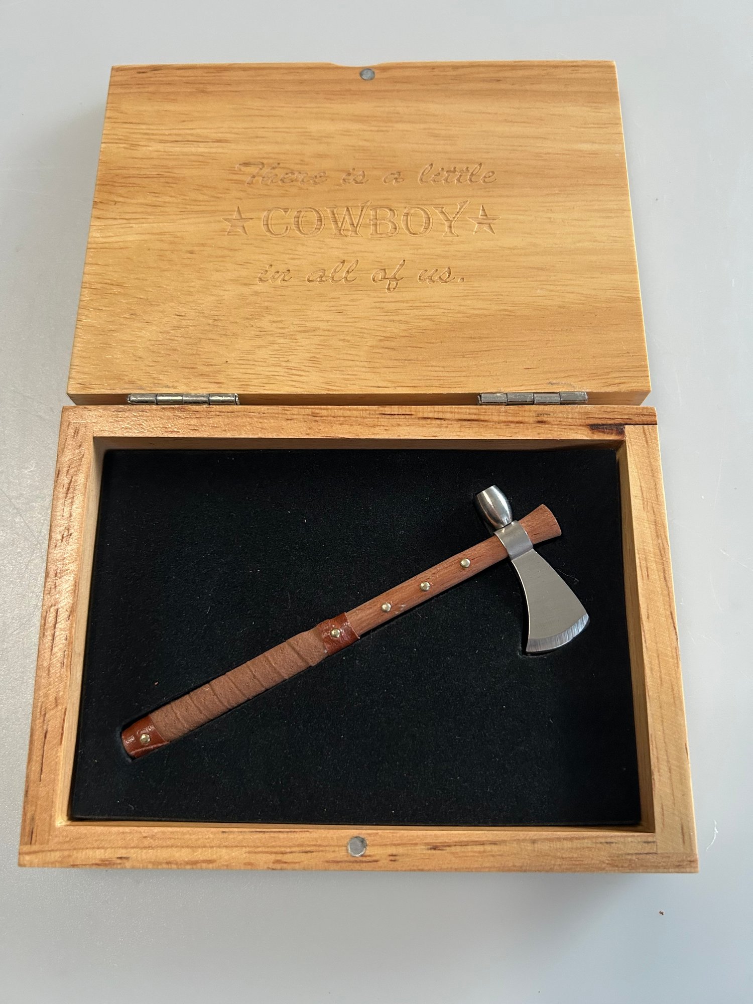 Roper Knives Miniature Hatchet Tomahawk "There Is A Little Cowboy In ...