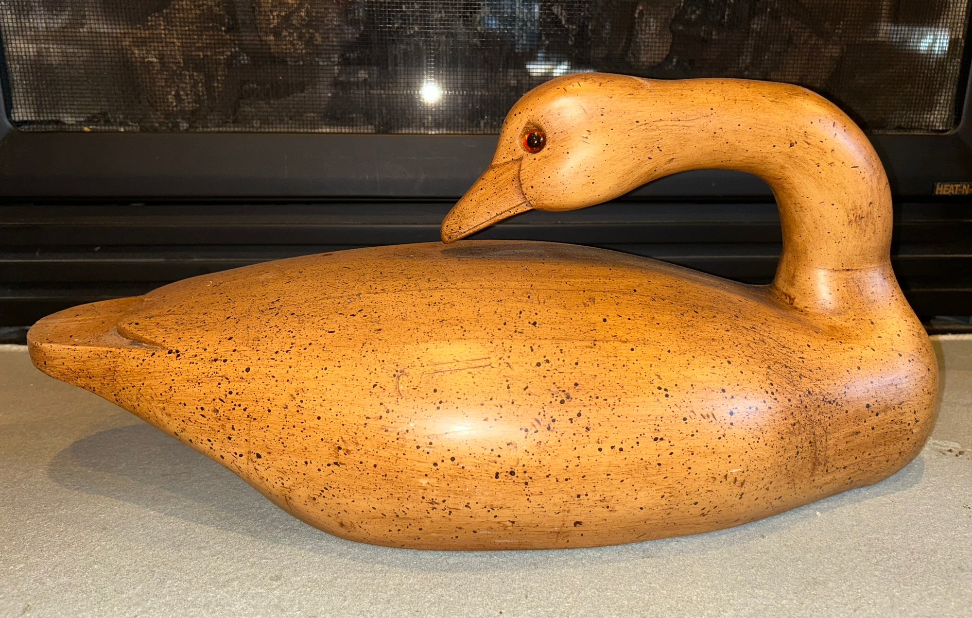 Large Wooden Goose Decoy With Bent Neck #33283 | Auctionninja.com