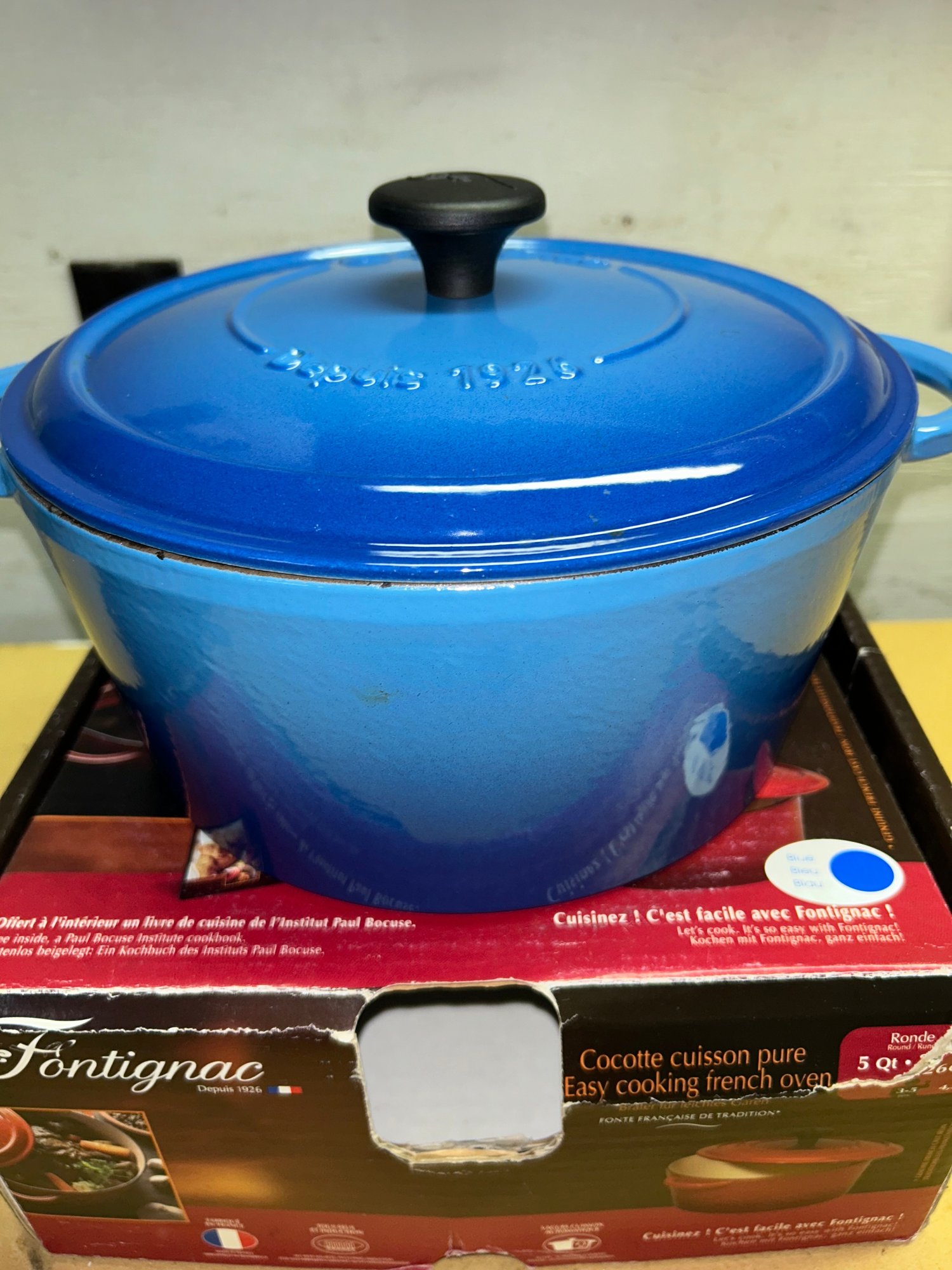 Fontignac 5 Quart Blue Enamel Cast Iron Dutch Oven/ Never Used #40775 ...