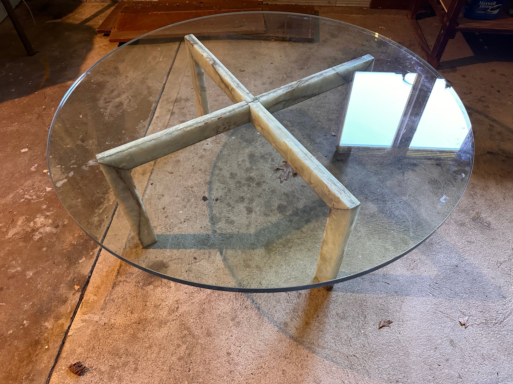 Onyx And Glass Coffee Table Designed By Paul Puccio #37983 | Auctionninja.com