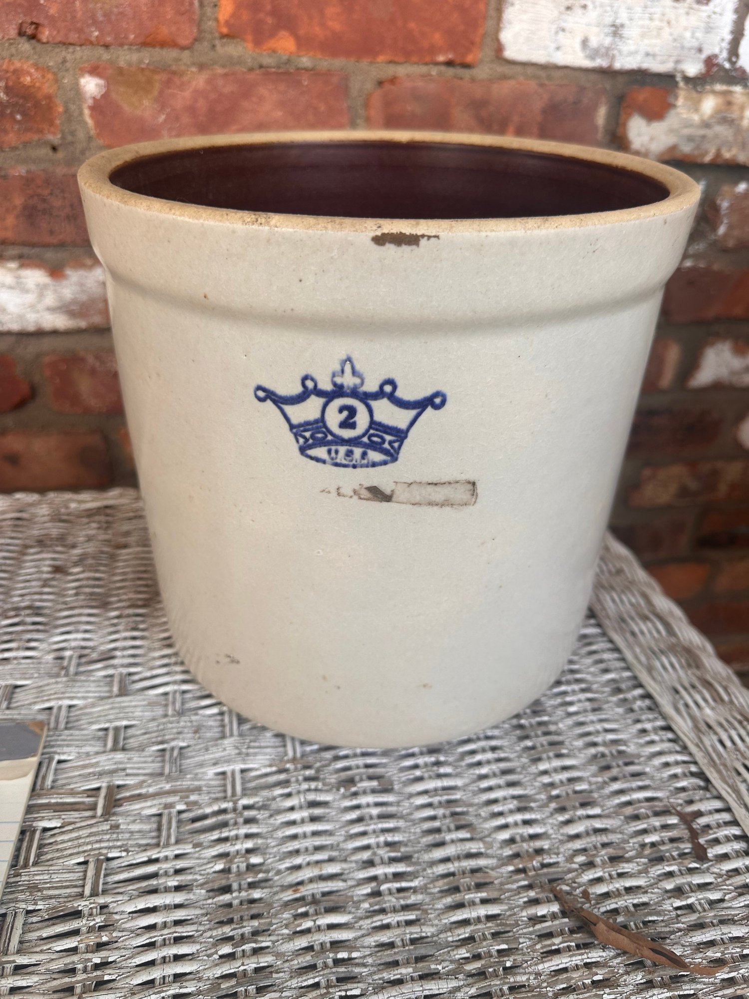 2 Gallon Blue Crown Crock #38077 | Auctionninja.com