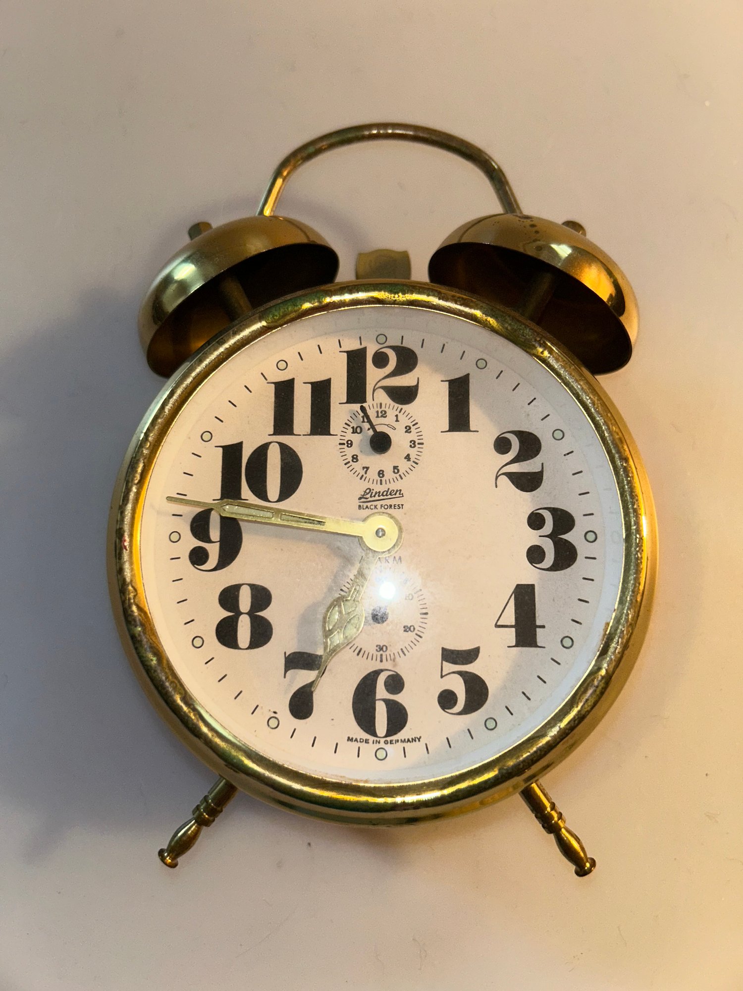 Linden Black Forest Double Bell Peg Leg Alarm Clock, #37758 ...