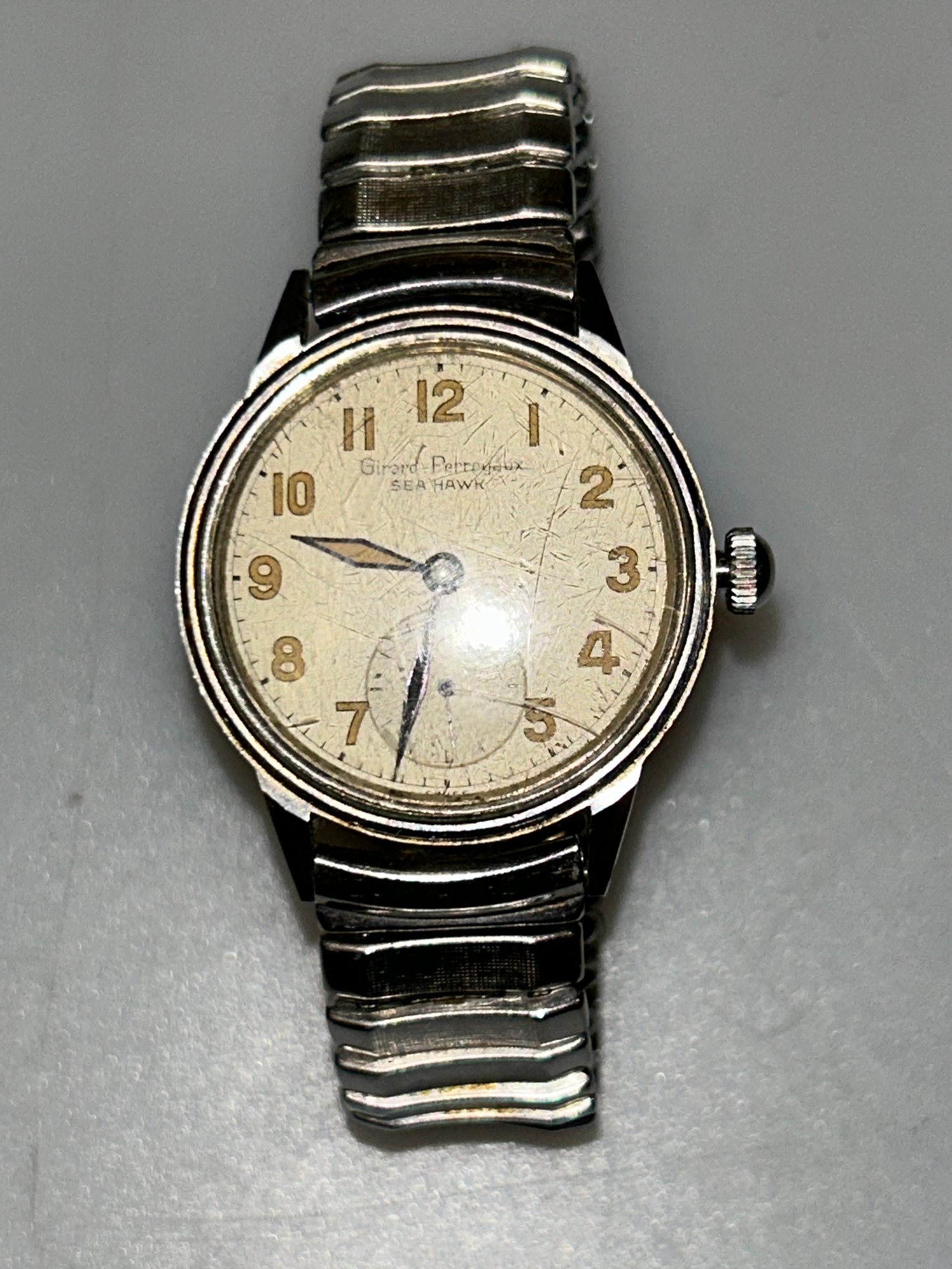 1940s GIRARD-PERREGAUX Sea-Hawk' Military Style Watch #35329 ...