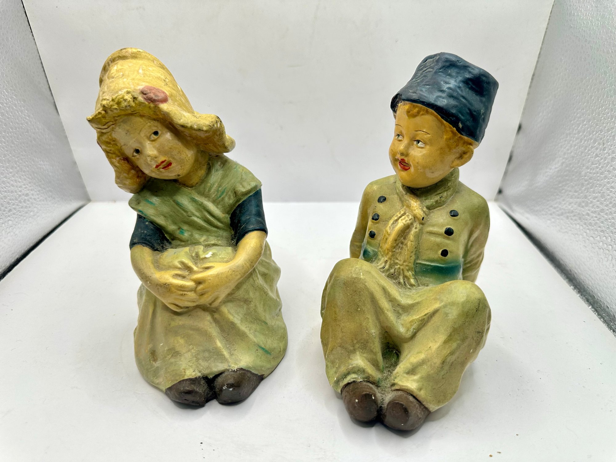 Chalkware Dutch Children, Roman Art Co. Robia Ware, Vintage Chalkware ...