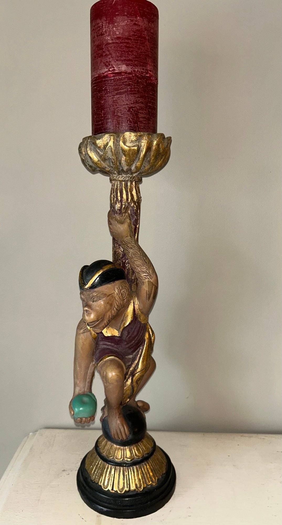 Resin Pirate Monkey Pillar Candle Stand, Sterling Industries #43458 ...