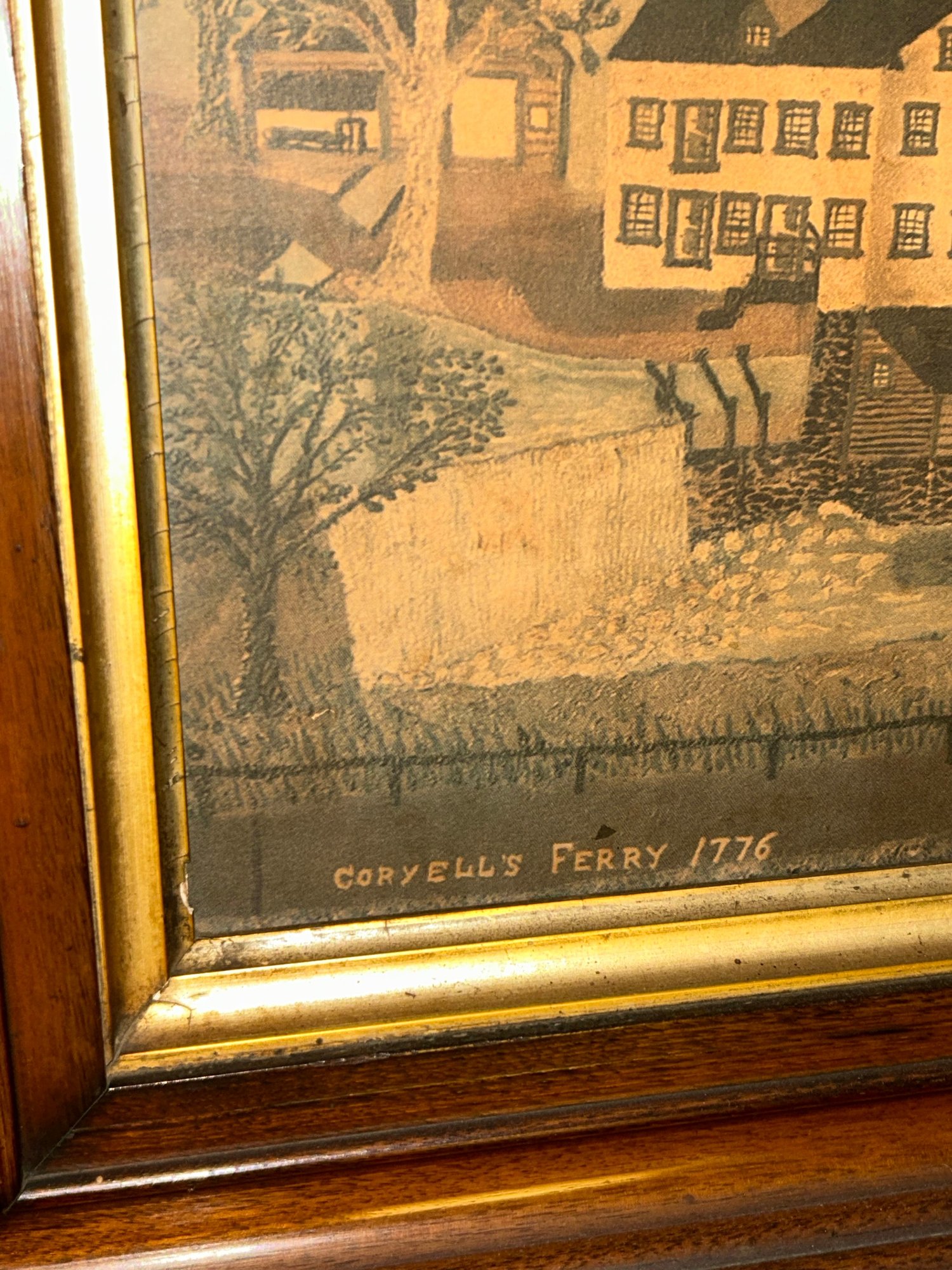 Framed Print Of The Painting "Coryell's Ferry, 1776" By American Naive ...