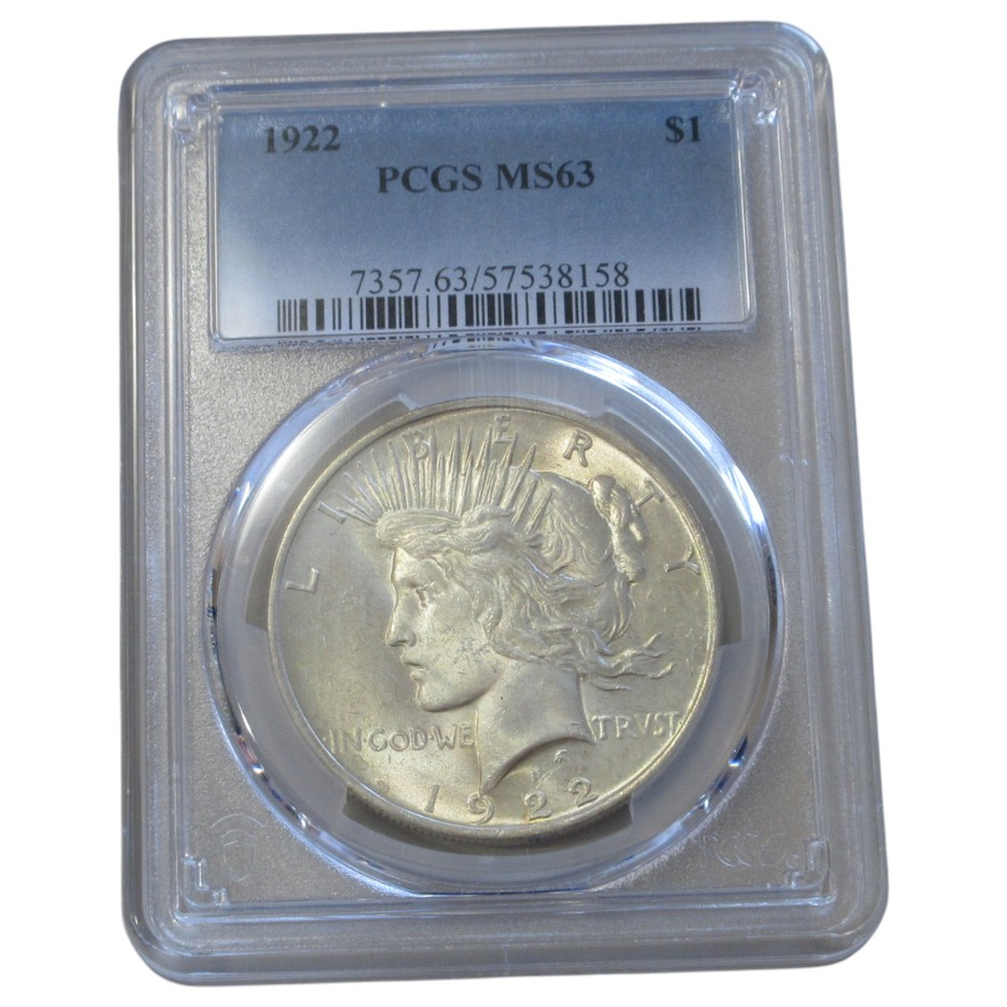 1922 PCGS MS63 Peace Dollar #15390 | Auctionninja.com