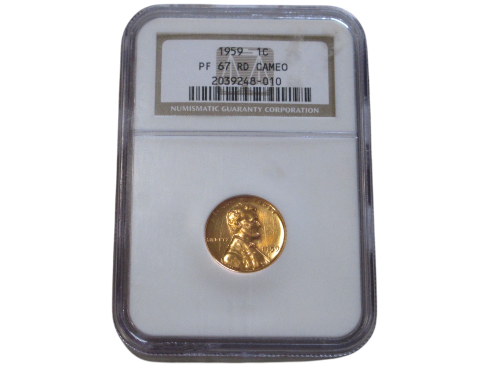 1959 Lincoln Cent PF67 RD Cameo - NGC Certified #7214 | Auctionninja.com