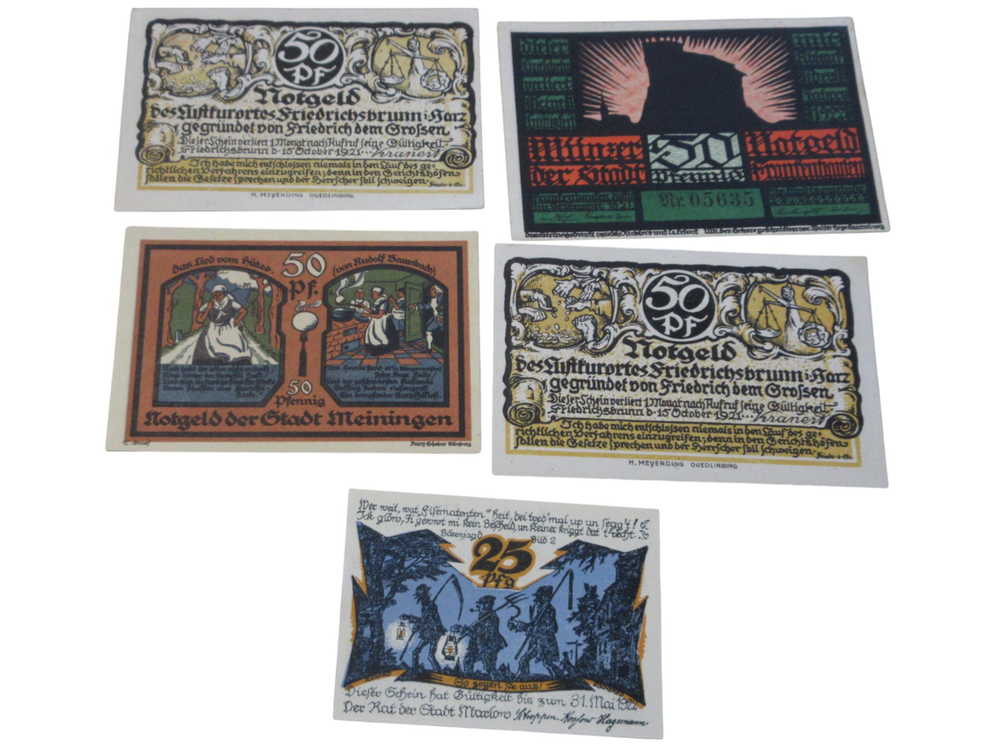 Vintage Notgeld Banknotes Collection – 5 Assorted Pieces #8065 ...