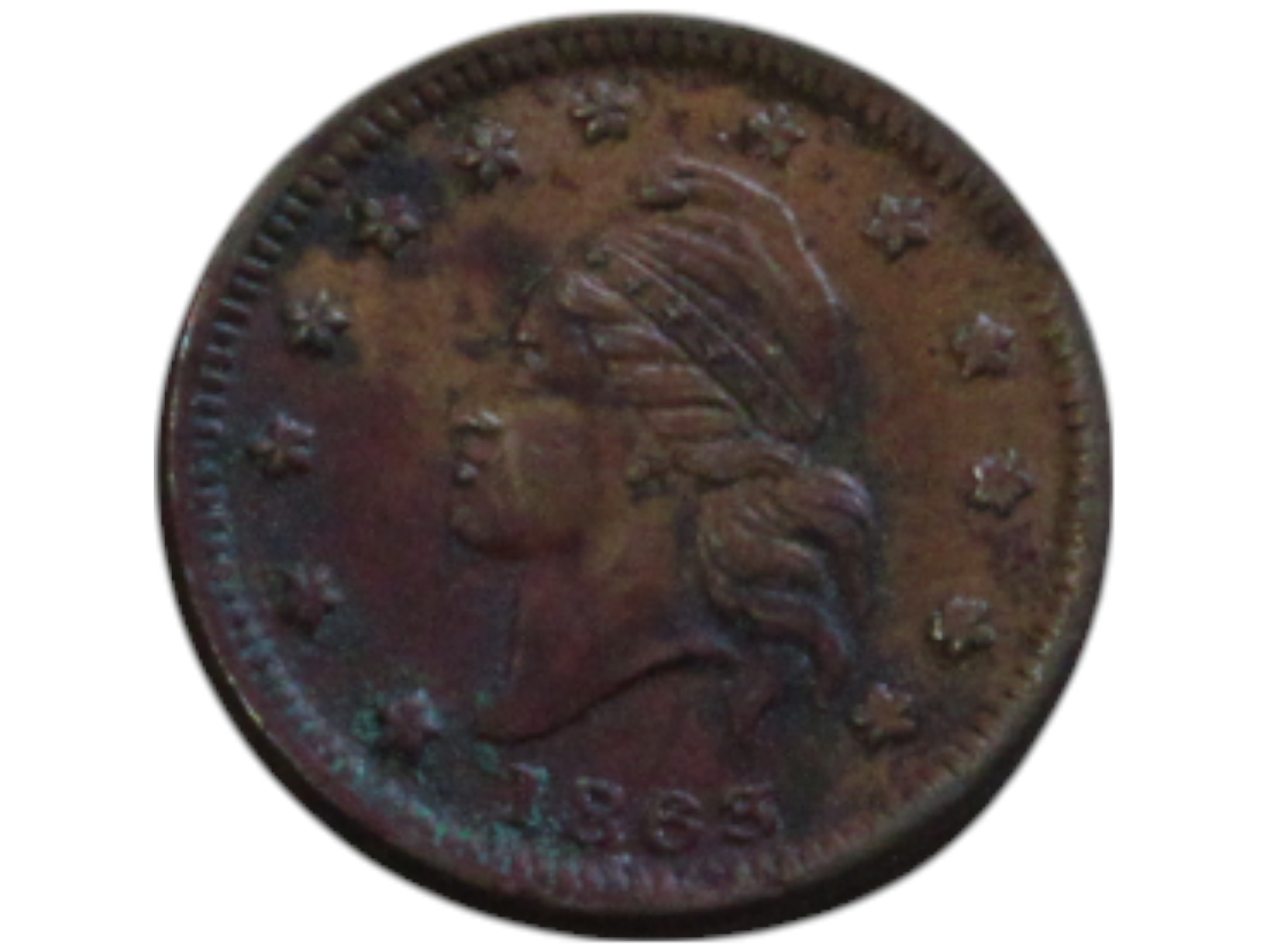 1863 Civil War Token - Lady Liberty Design #8112 | Auctionninja.com