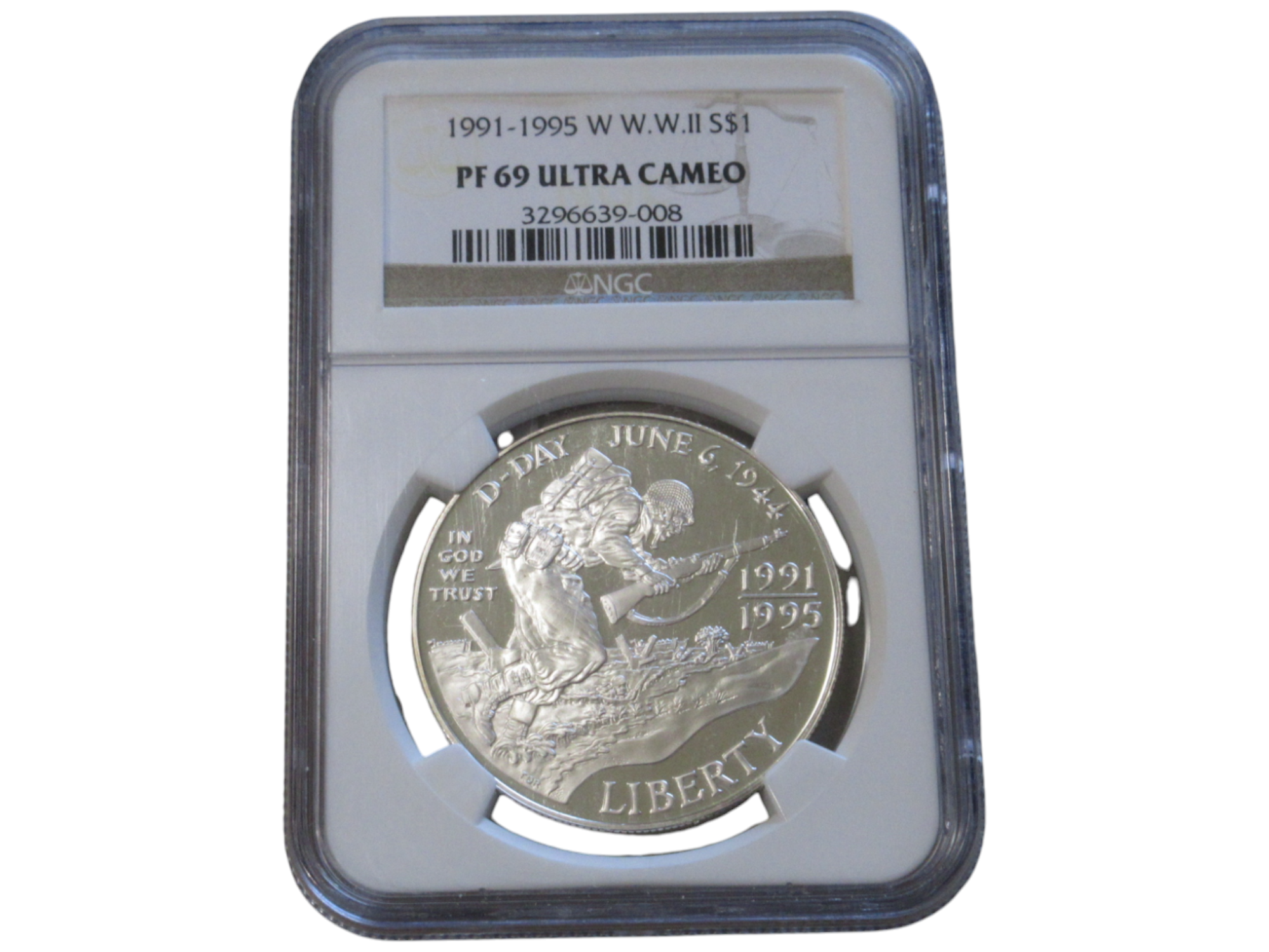 $1 1991-1995 WWII Silver Commemorative NGC Proof 69 #10158 ...