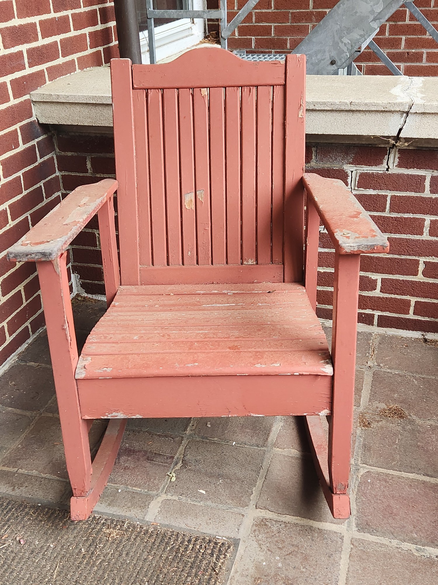 Red Painted Hardwood Mission Style Rocking Chair 1 Of 4 #9703 ...