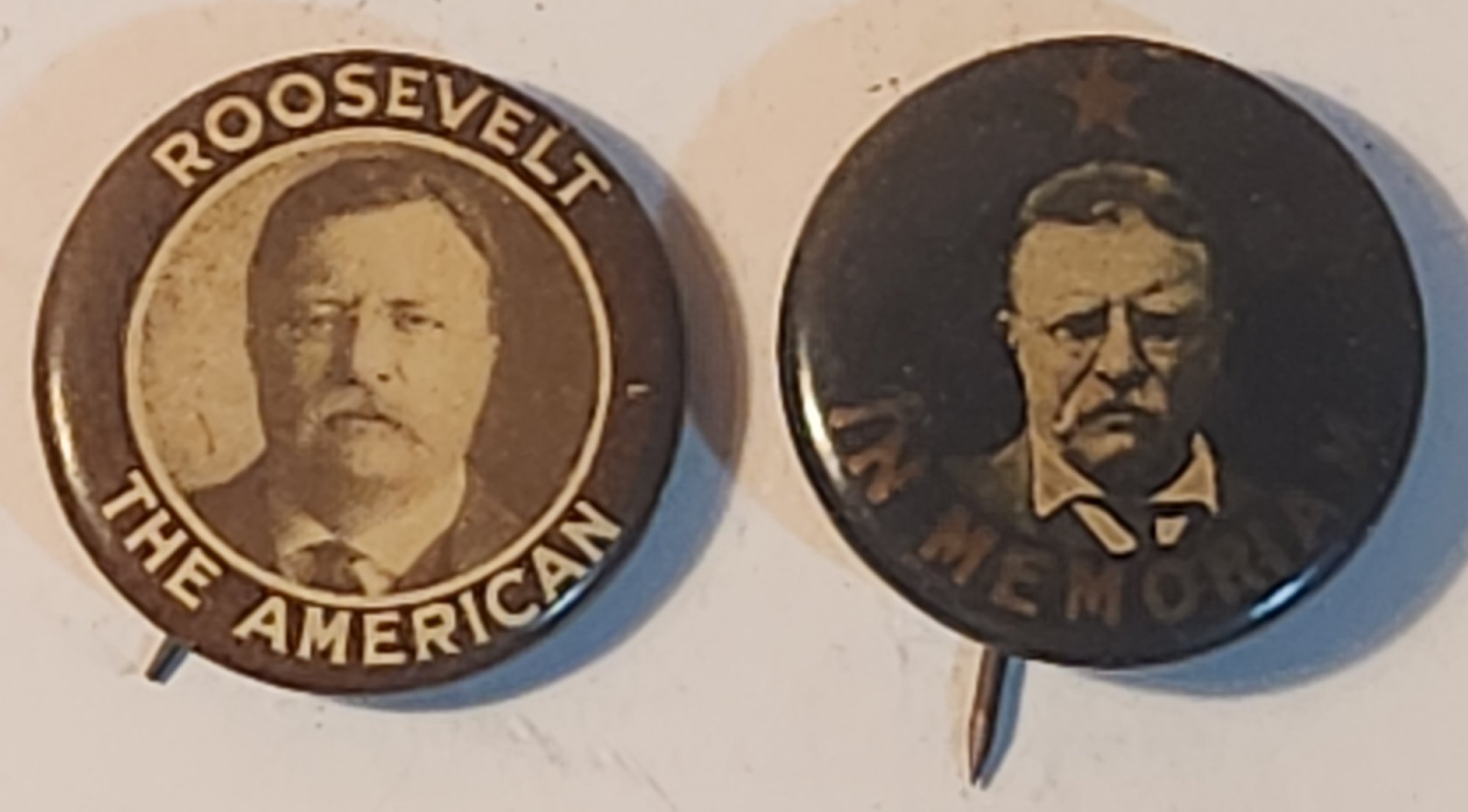 Two Theodore Roosevelt Presidential Campaign Buttons #13119 ...