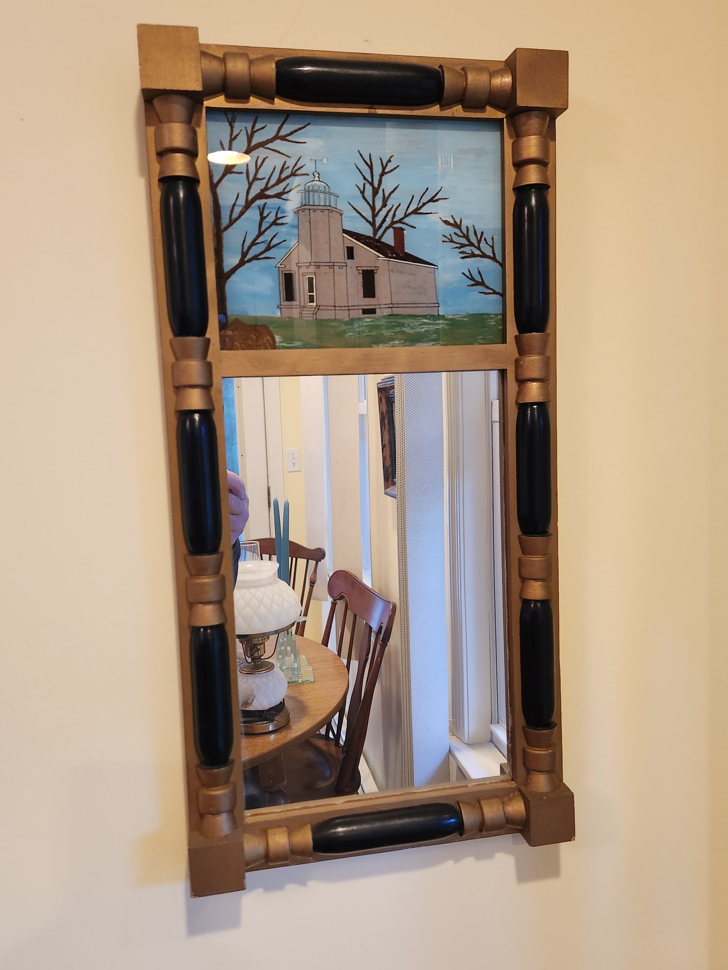 Split Column Mirror With Reverse On Glass Painting #13258 ...