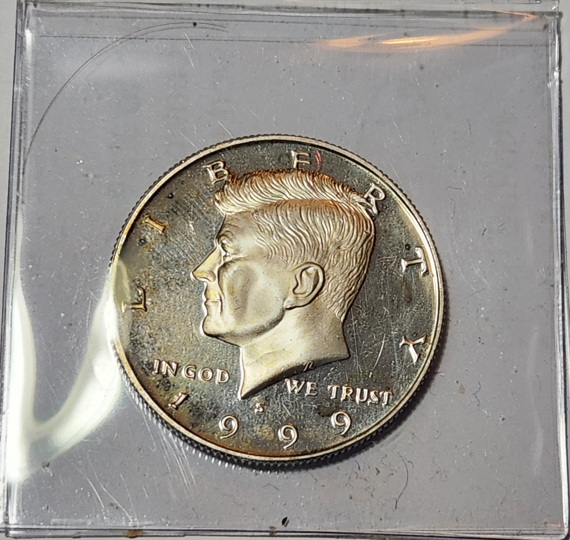 1999 90 % Silver John F Kennedy Half Dollar (mishandled Silver Proof ...