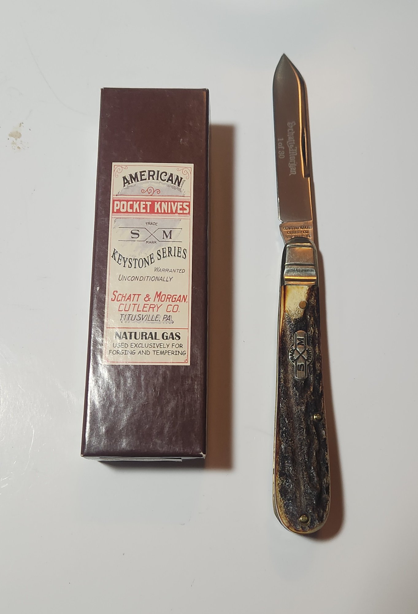 Schatt And Morgan American Pocket Knives Keystone Series # 29 S&M Stag ...