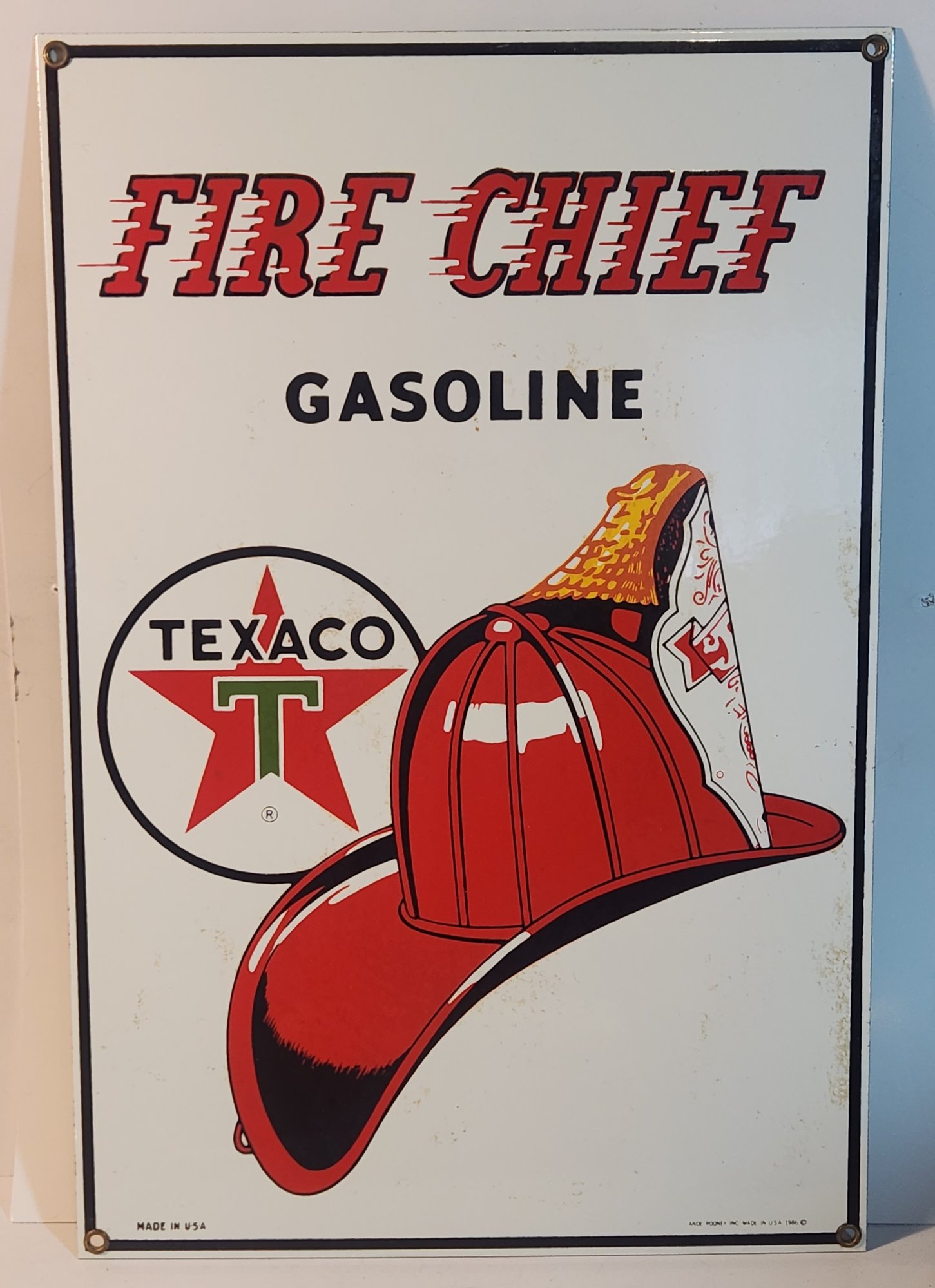 Ande Rooney Porcelain Texaco Fire Chief Advertising Sign #14586 ...