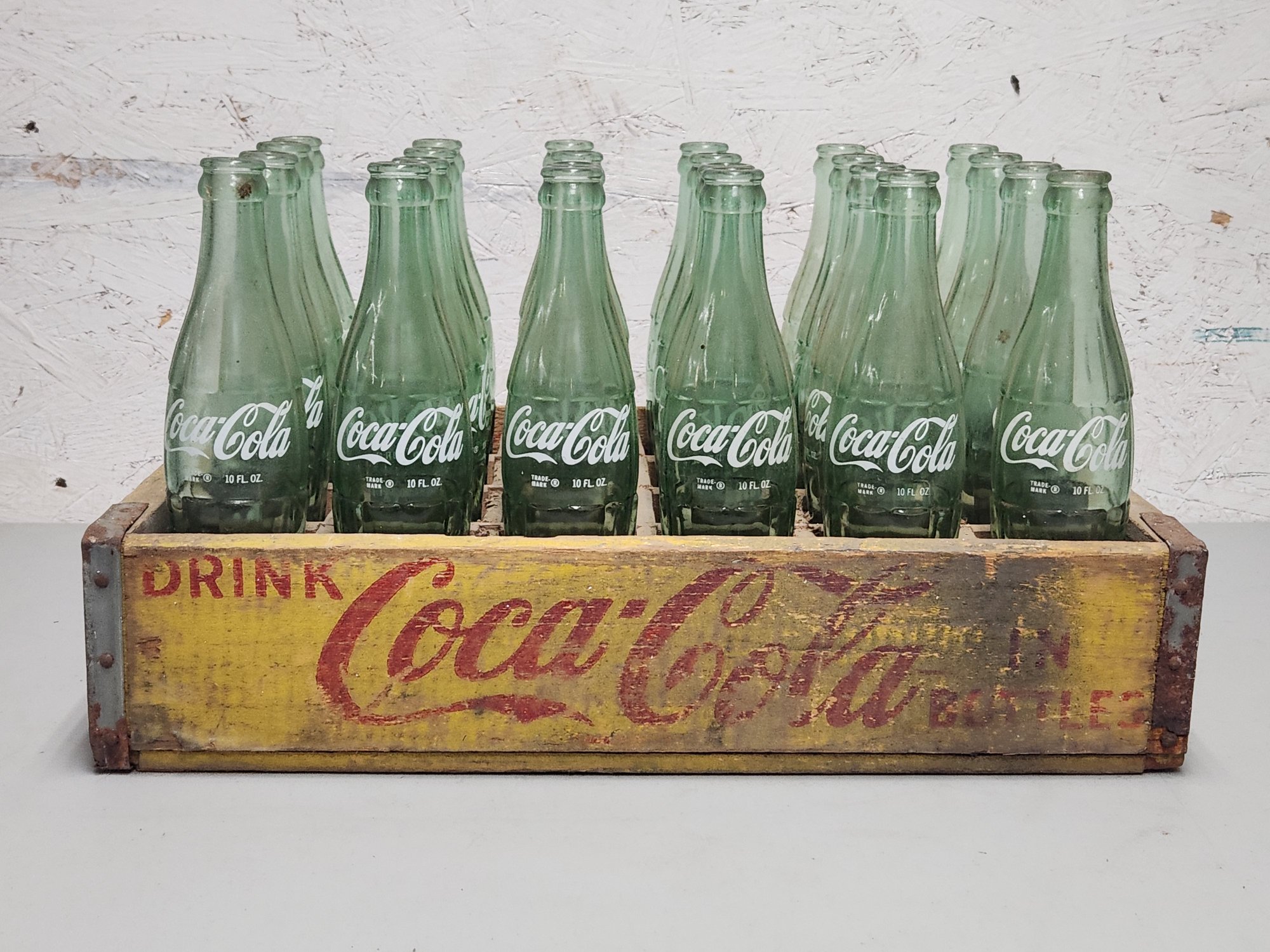 Wooden Coca Cola Advertising Crate With Twenty Four Original Glass ...