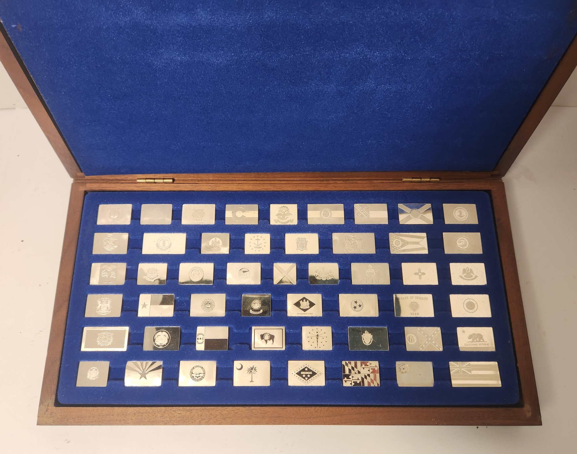 50 Piece Sterling Silver Flags Of The United States Ingot Set #15363 ...