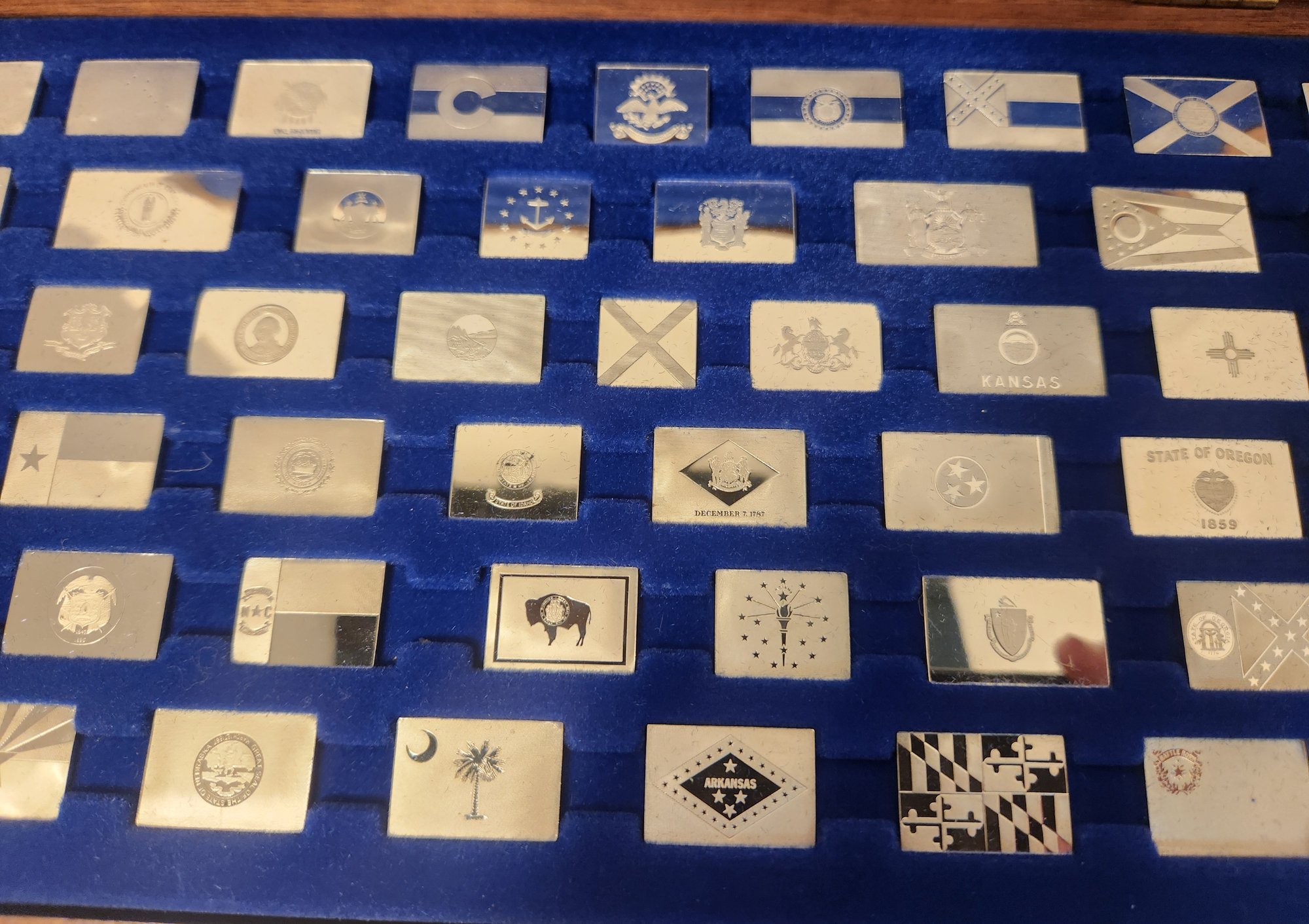 50 Piece Sterling Silver Flags Of The United States Ingot Set #15363 ...