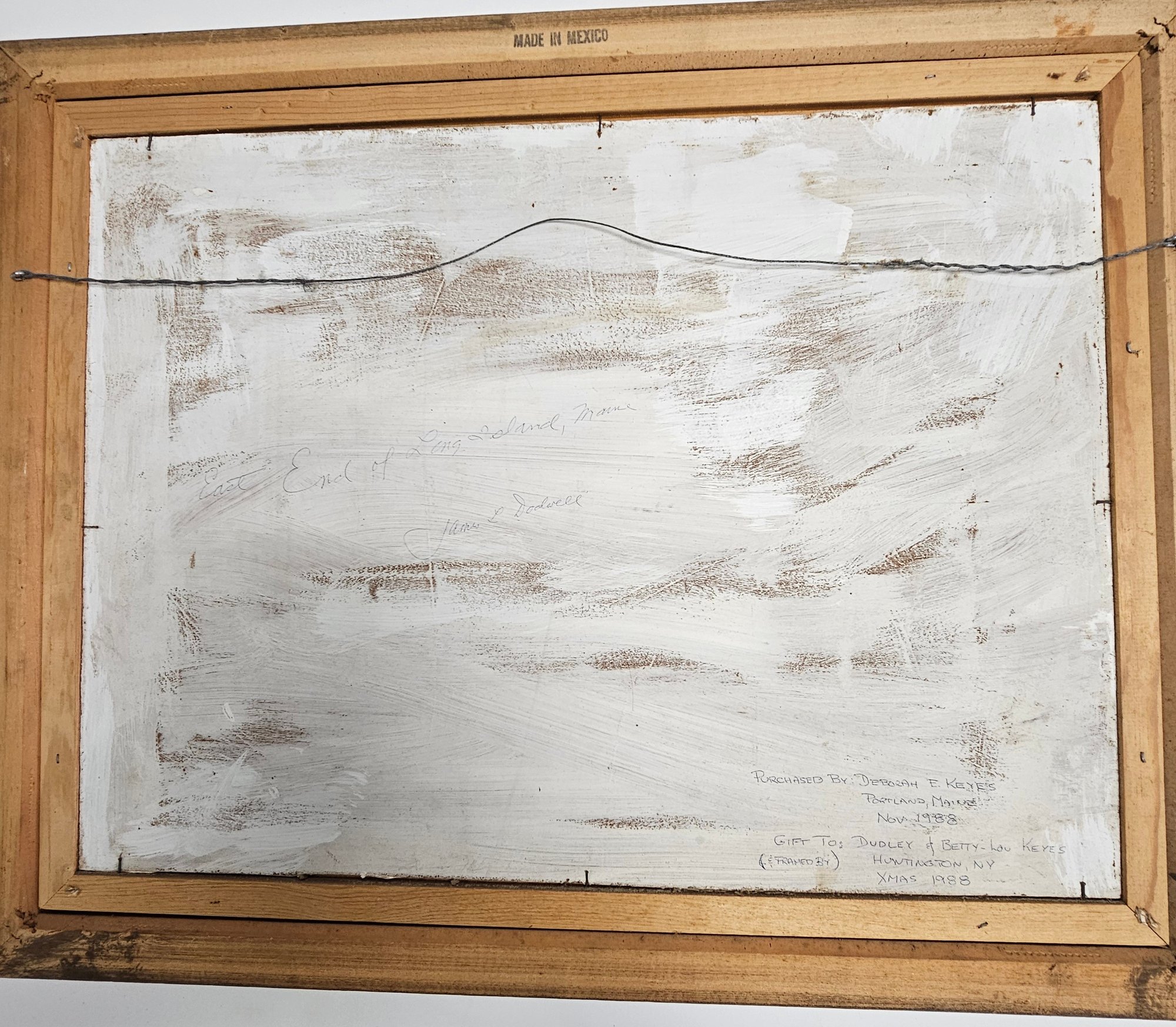 Sailboat Oil On Canvas Painting By James Dodwell - Provenance On Back ...