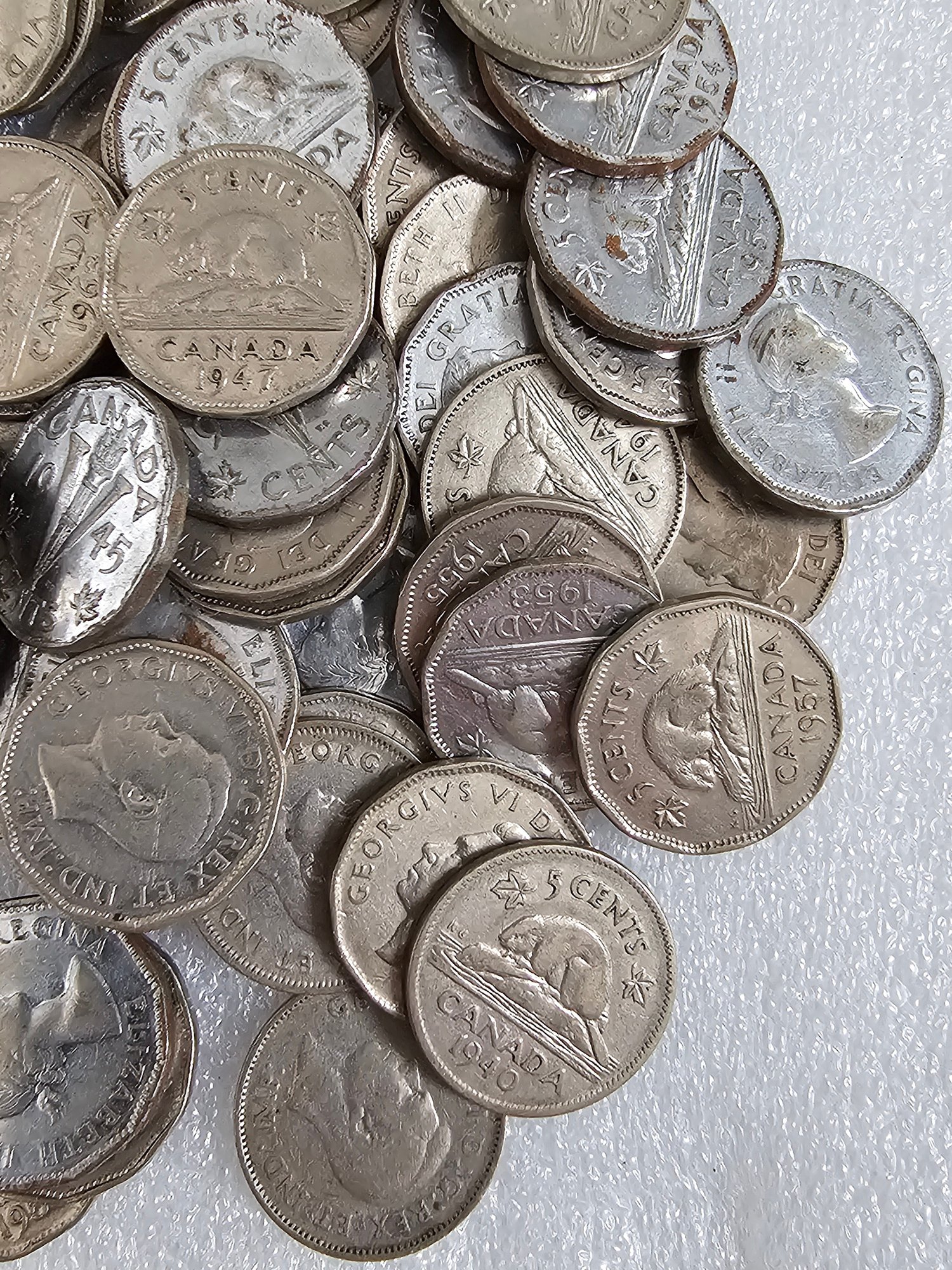 235 Canadian V Nickle & Beaver Nickle Lot - 1940s And 50s #4450 ...