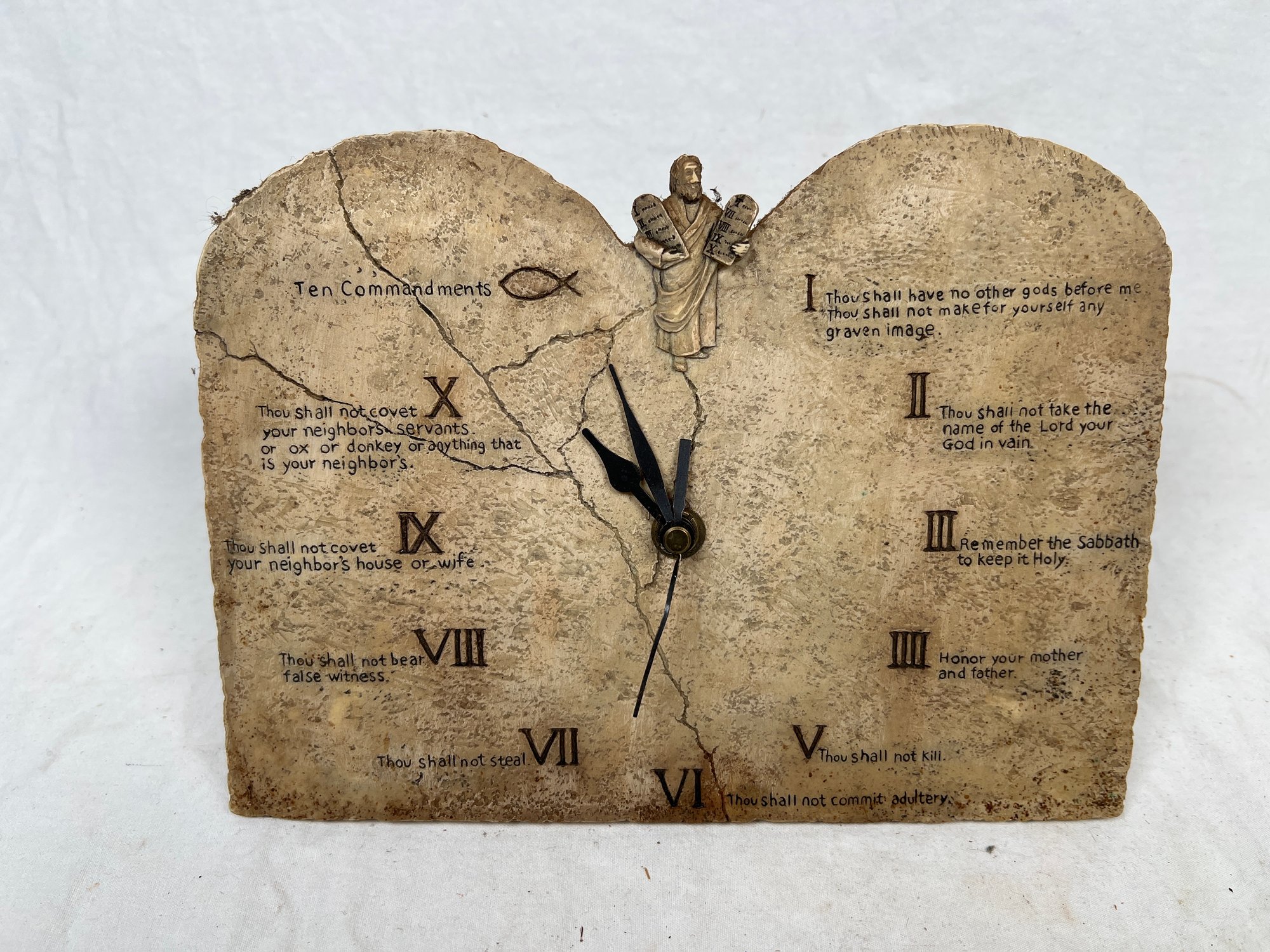 Ten Commandments Wall Clock #7502 | Auctionninja.com