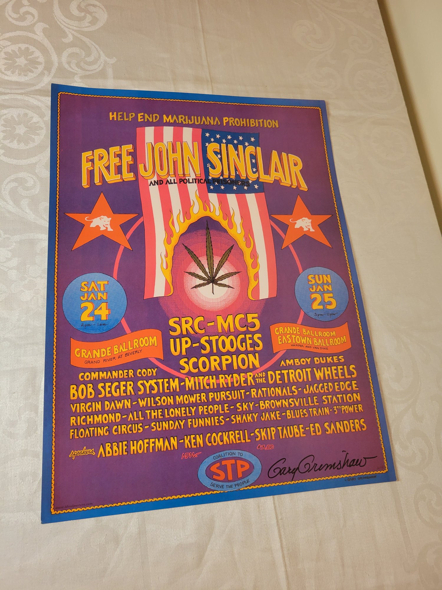 Free John Sinclair At Grande Ballroom Original Concert Poster Signed By ...