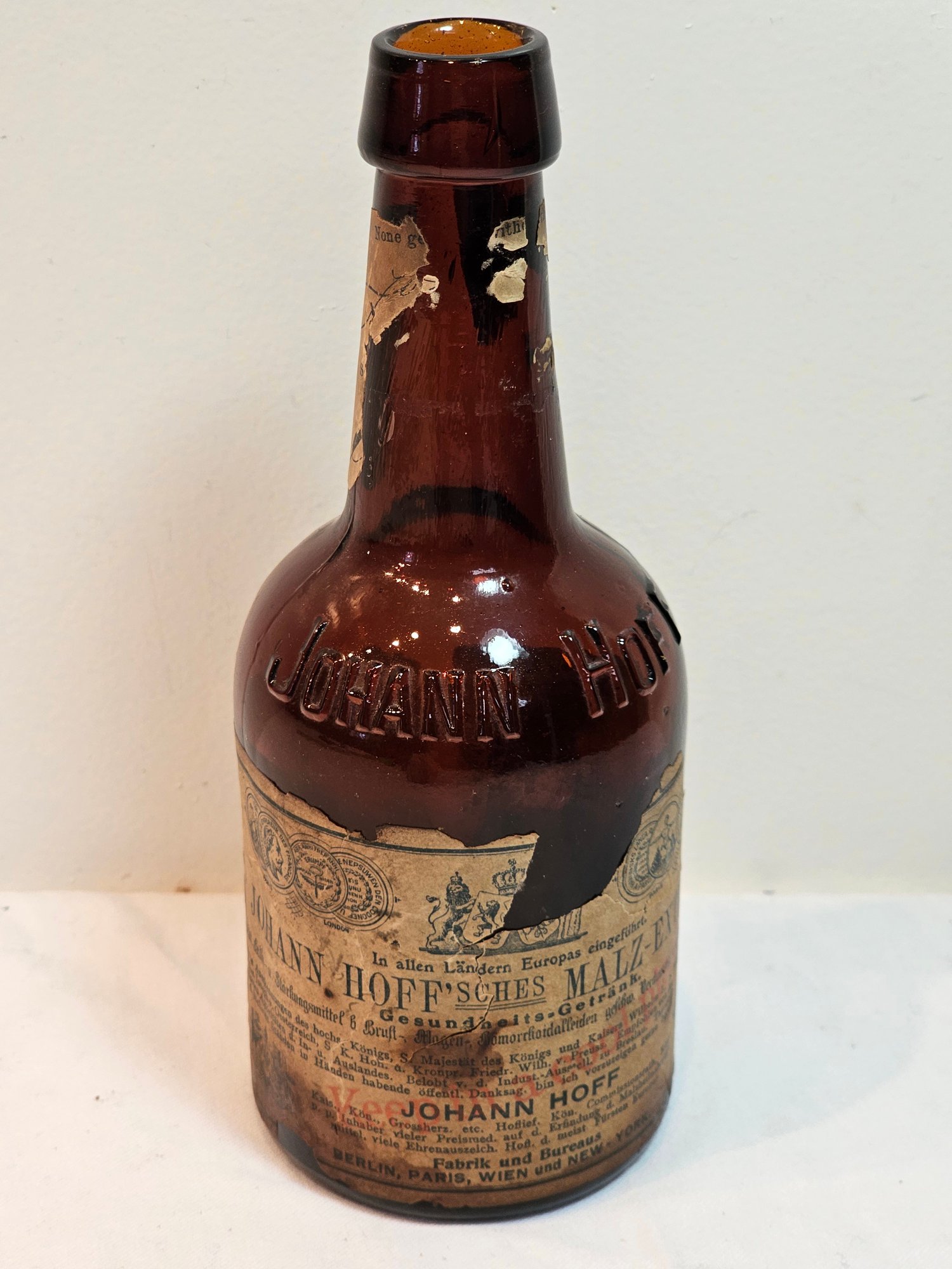 Johan Hoffa Medicine Bottle Late 1800s #4799 | Auctionninja.com