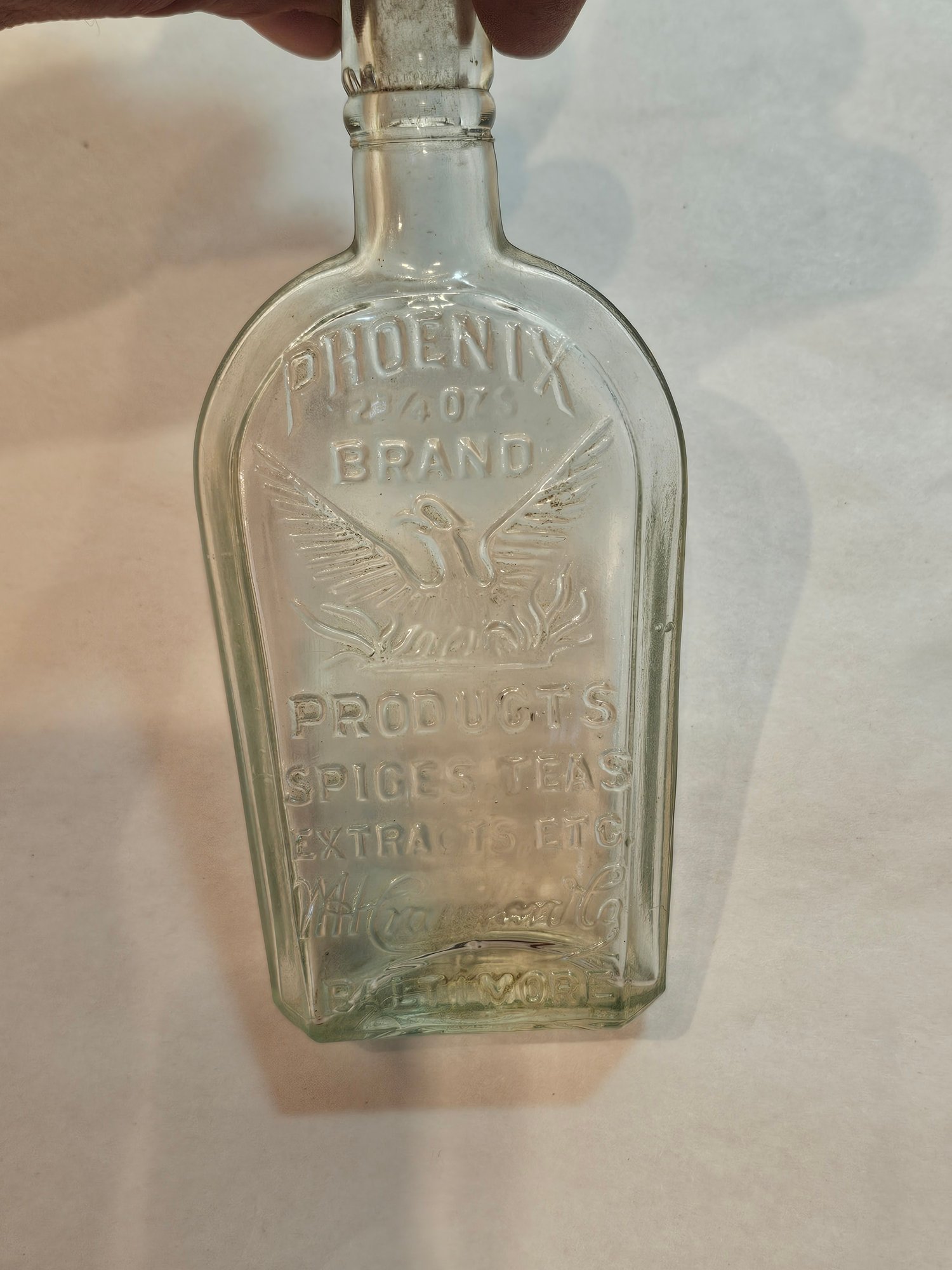 Phoenix Brand Spices And Tea Glass Bottle #5125 | Auctionninja.com
