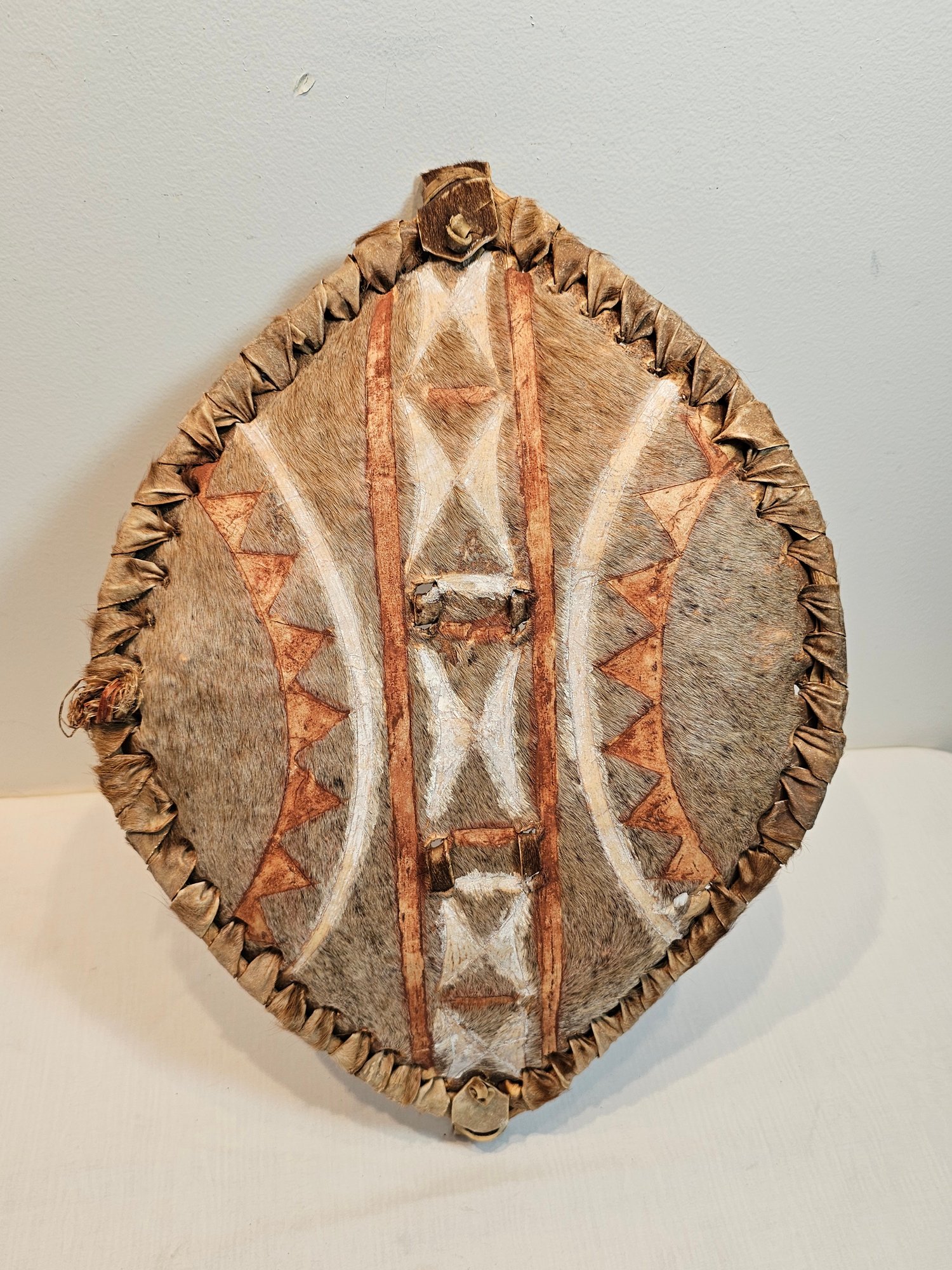 African Tribal Shield Made From Hide #6713 | Auctionninja.com