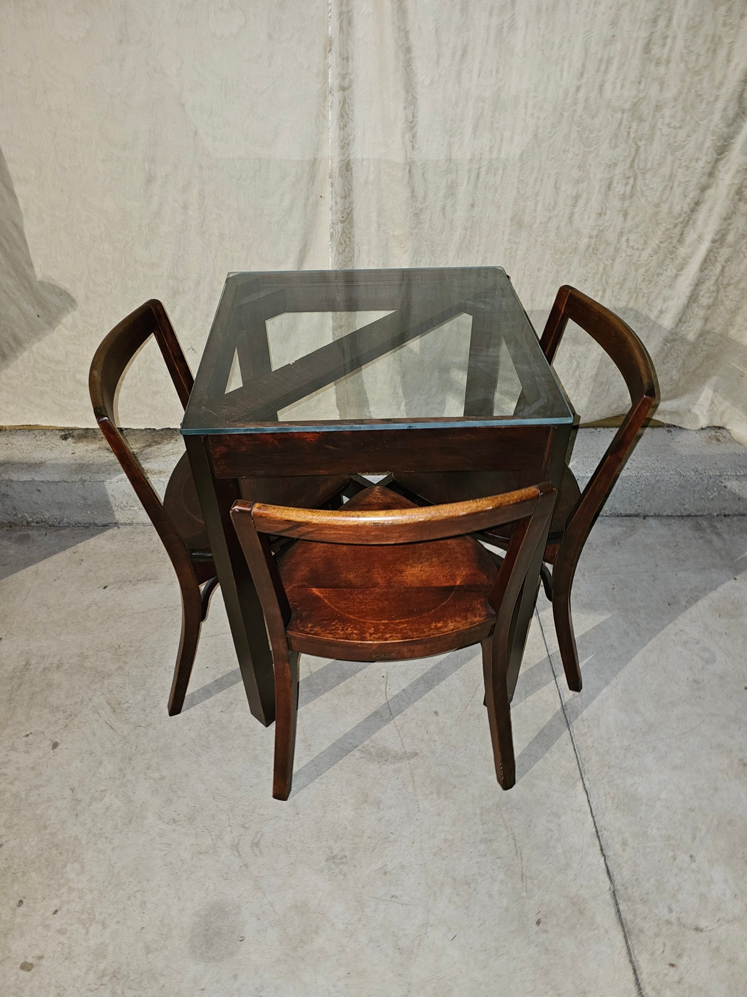 Maclean Mid Century Chairs And Table With Glass Top #8054 ...