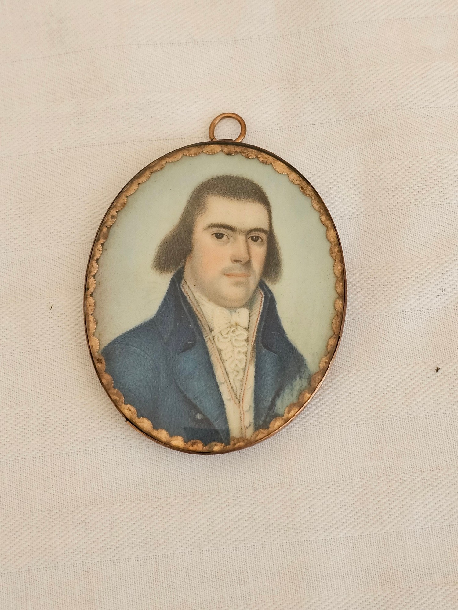 18th Century Painted Portrait Locket With Initial And Hair #8802 ...