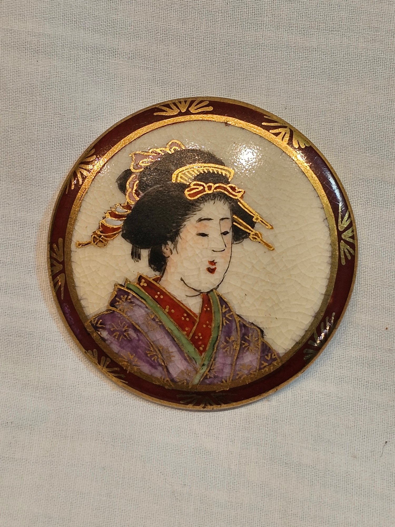 Antique Satsuma Button #9180 | Auctionninja.com